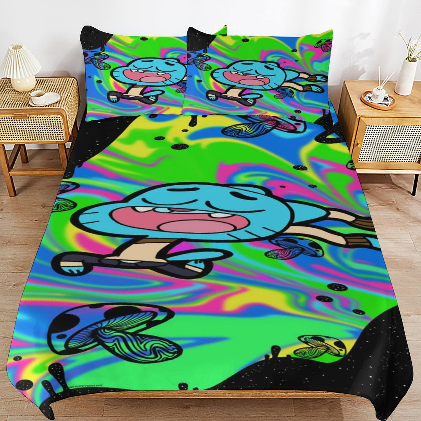 Amazing World of Gumball 3 Piece Anime Comforter Bedding 1 Set Super ...