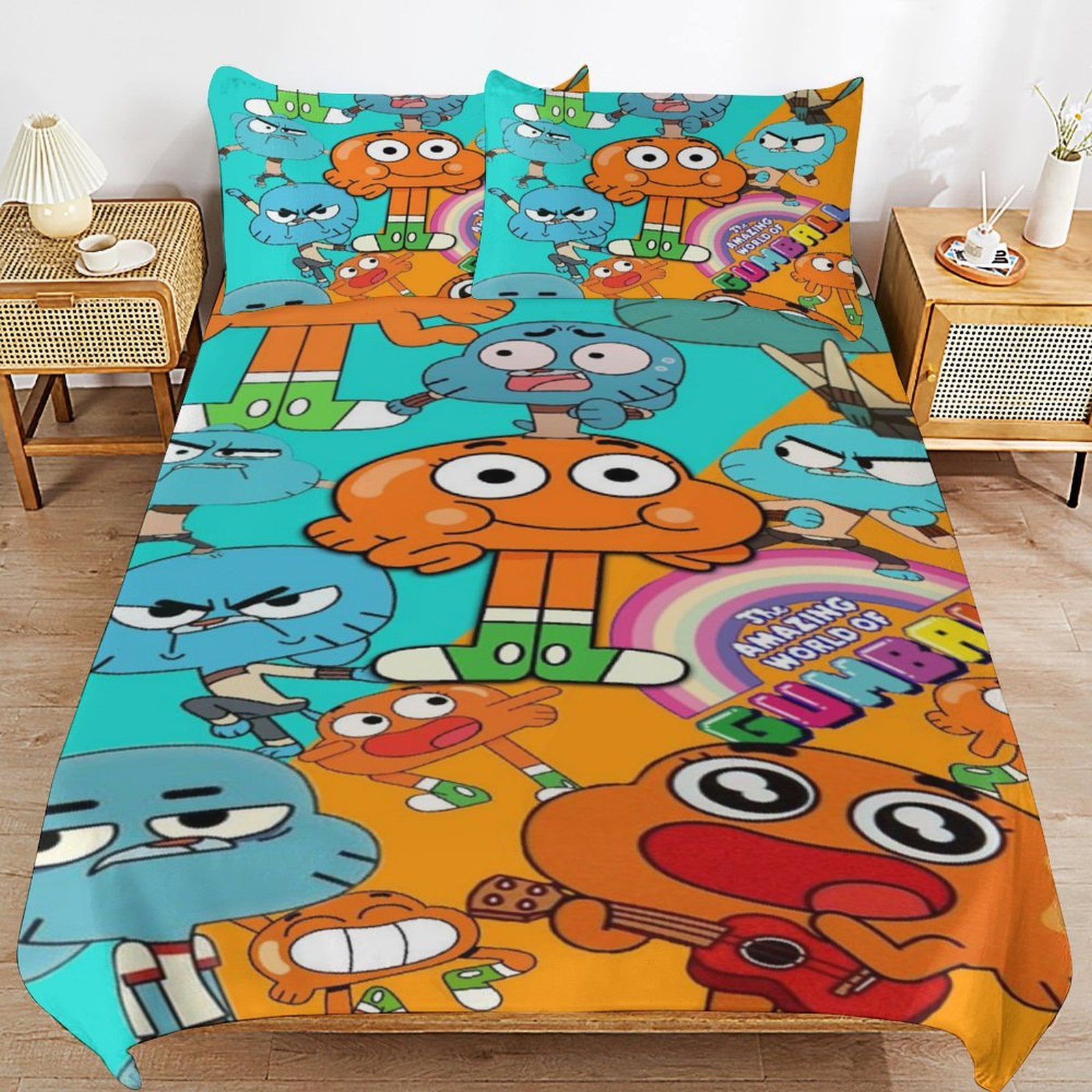 Amazing World of Gumball 3 Piece Anime Comforter Bedding 1 Set Super ...