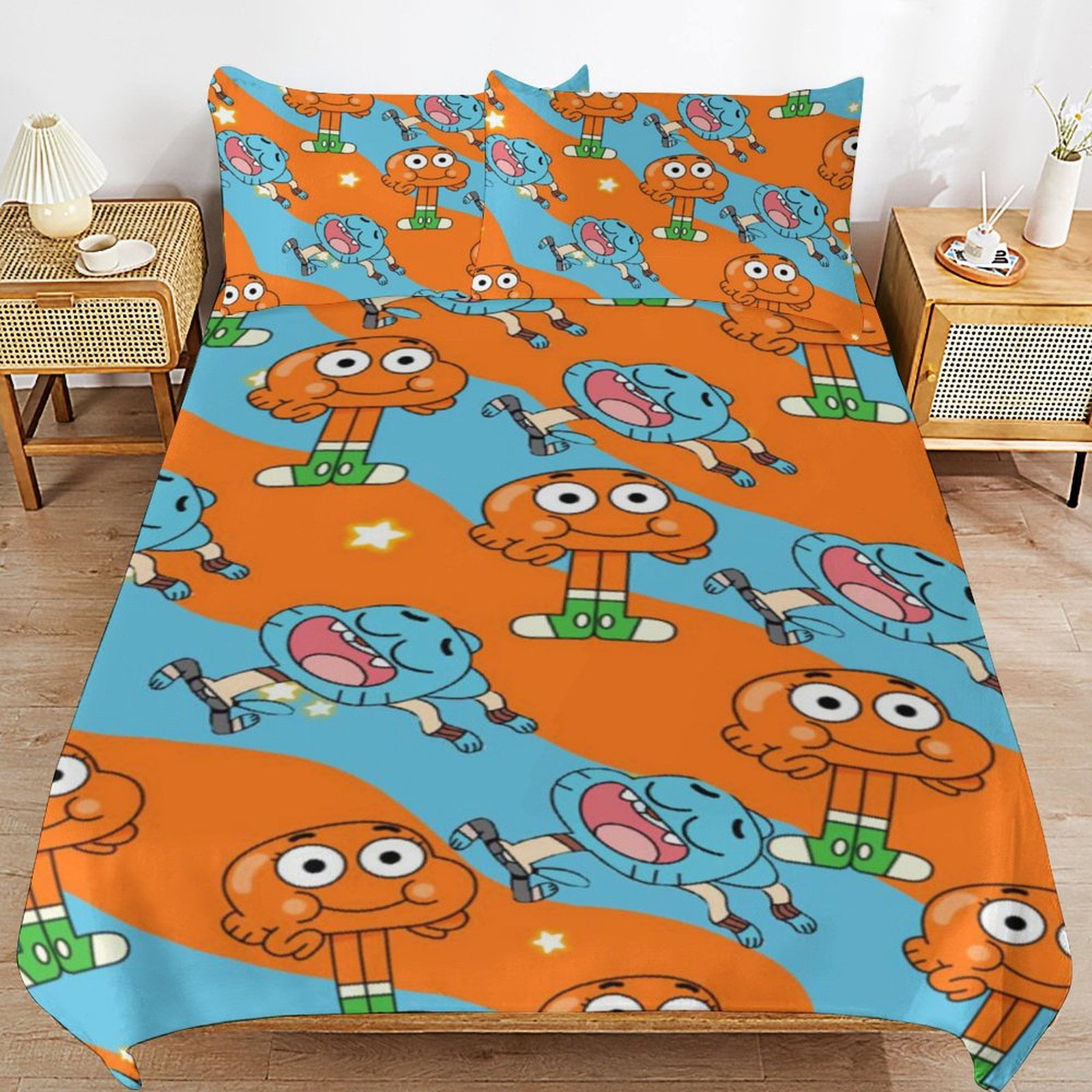 Amazing World of Gumball 3 Piece Anime Comforter Bedding 1 Set Super ...