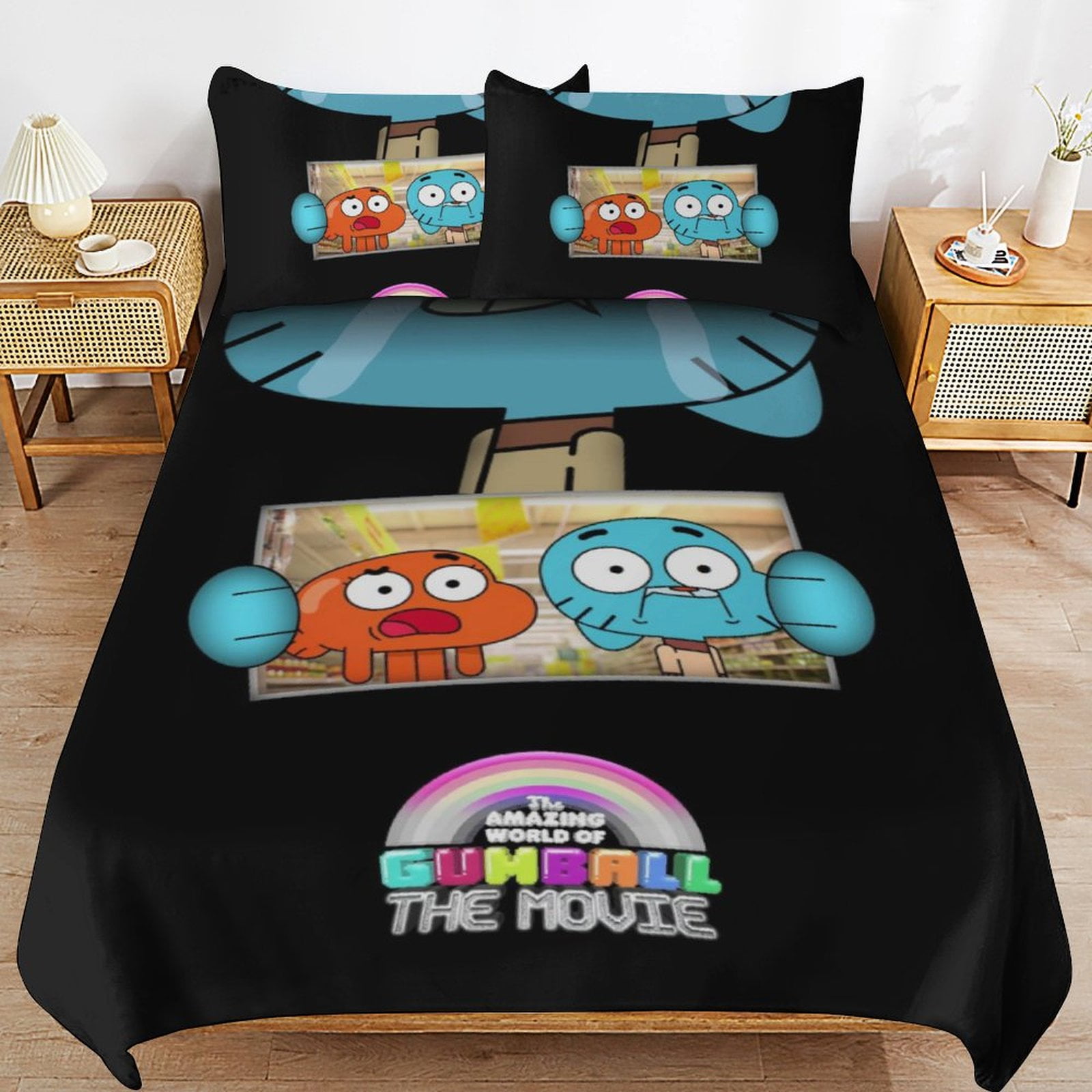 Amazing World of Gumball 3 Piece Anime Comforter Bedding 1 Set Super ...
