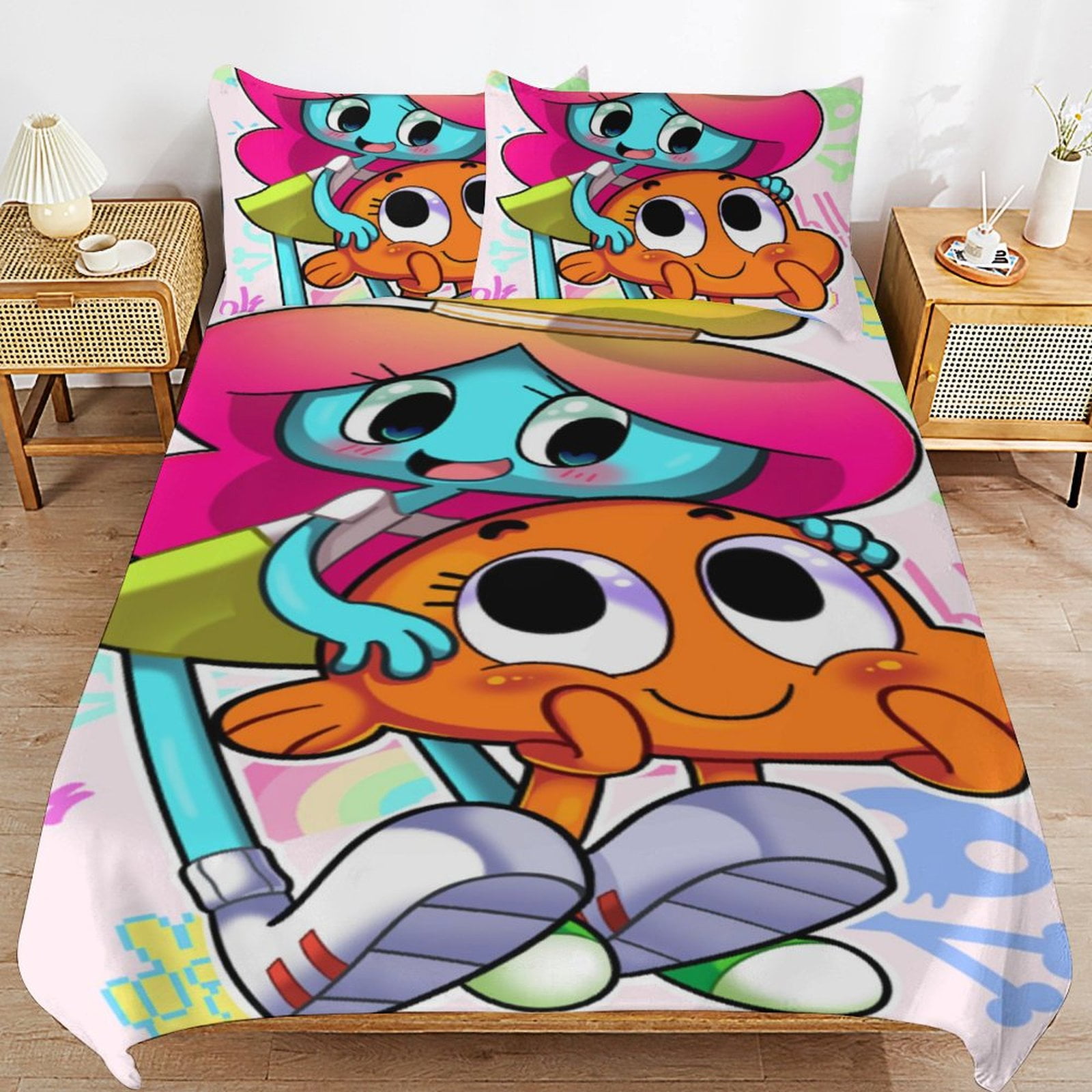 Amazing World of Gumball 3 Piece Anime Comforter Bedding 1 Set Super ...