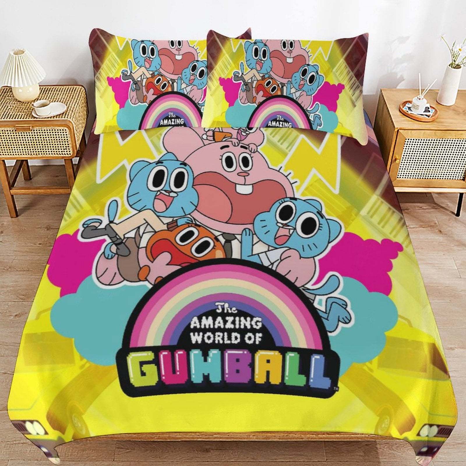 Amazing World of Gumball 3 Piece Anime Comforter Bedding 1 Set Super ...