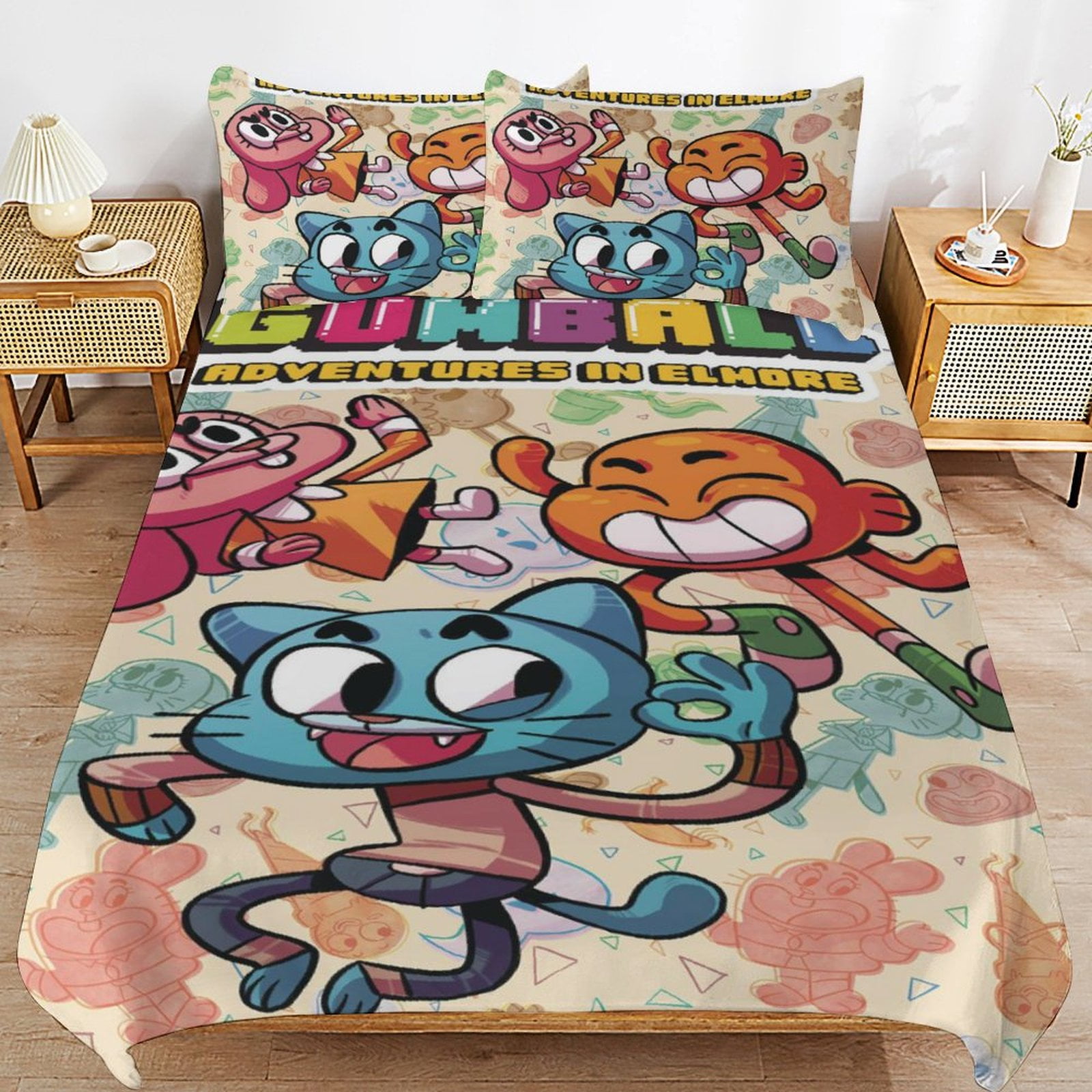 Amazing World of Gumball 3 Piece Anime Comforter Bedding 1 Set Super ...