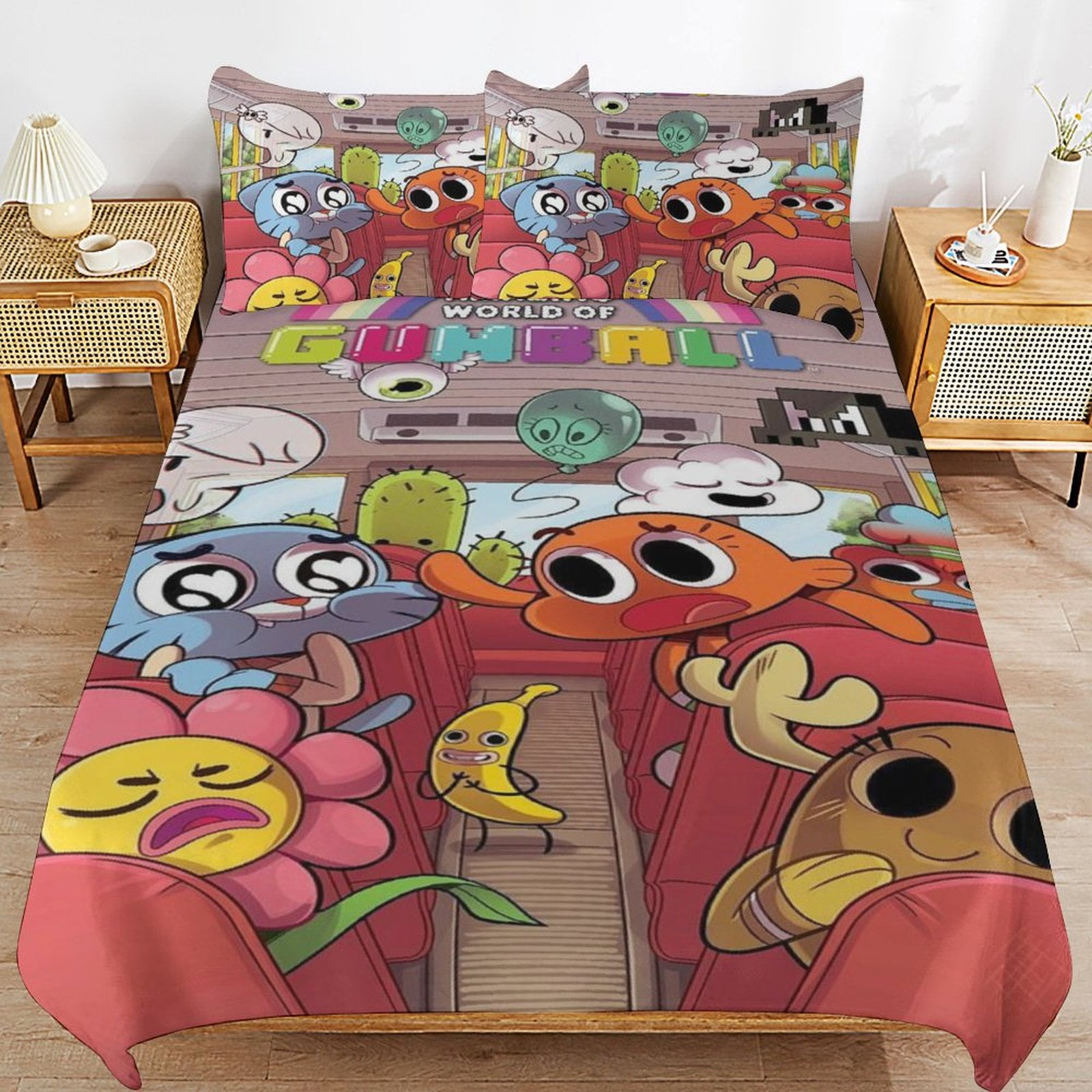 Amazing World of Gumball 3 Piece Anime Comforter Bedding 1 Set Super ...