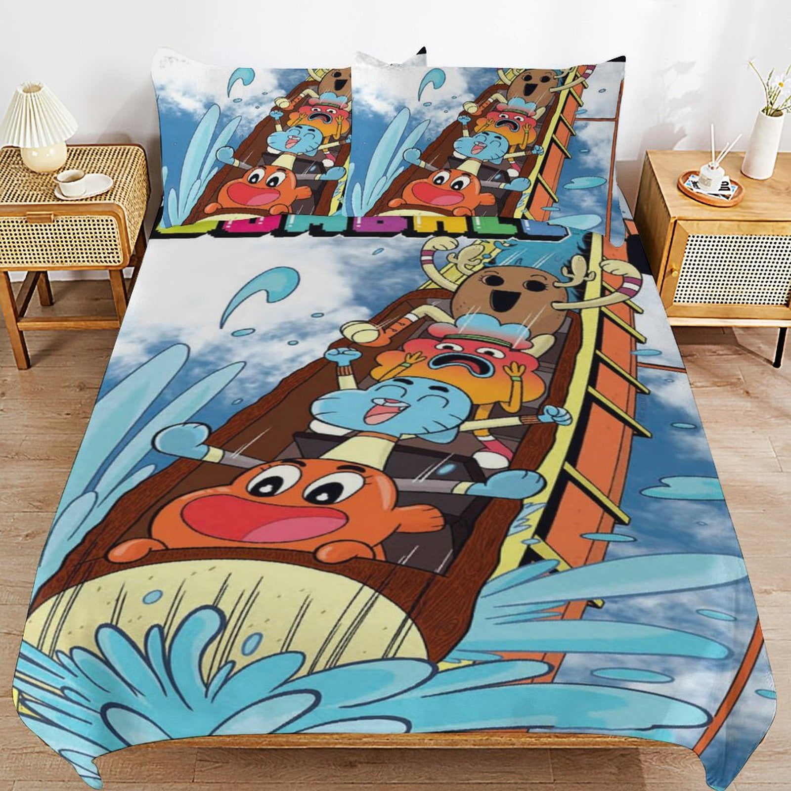 Amazing World of Gumball 3 Piece Anime Comforter Bedding 1 Set Super ...