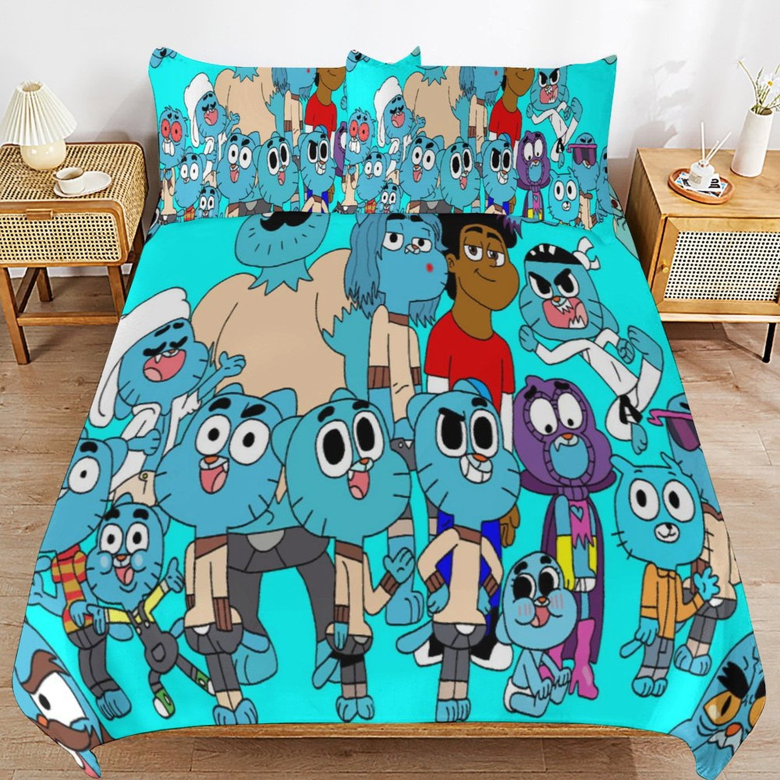 Amazing World of Gumball 3 Piece Anime Comforter Bedding 1 Set Super ...