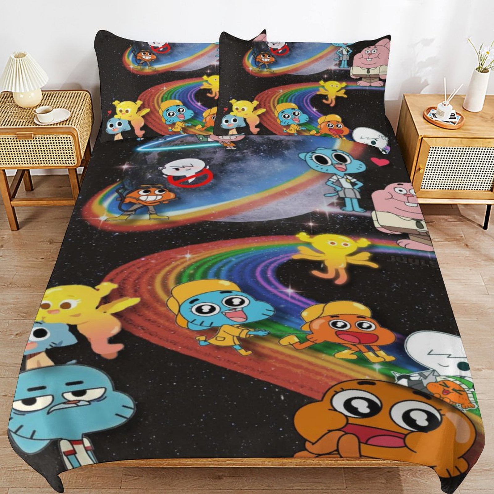 Amazing World of Gumball 3 Piece Anime Comforter Bedding 1 Set Super ...
