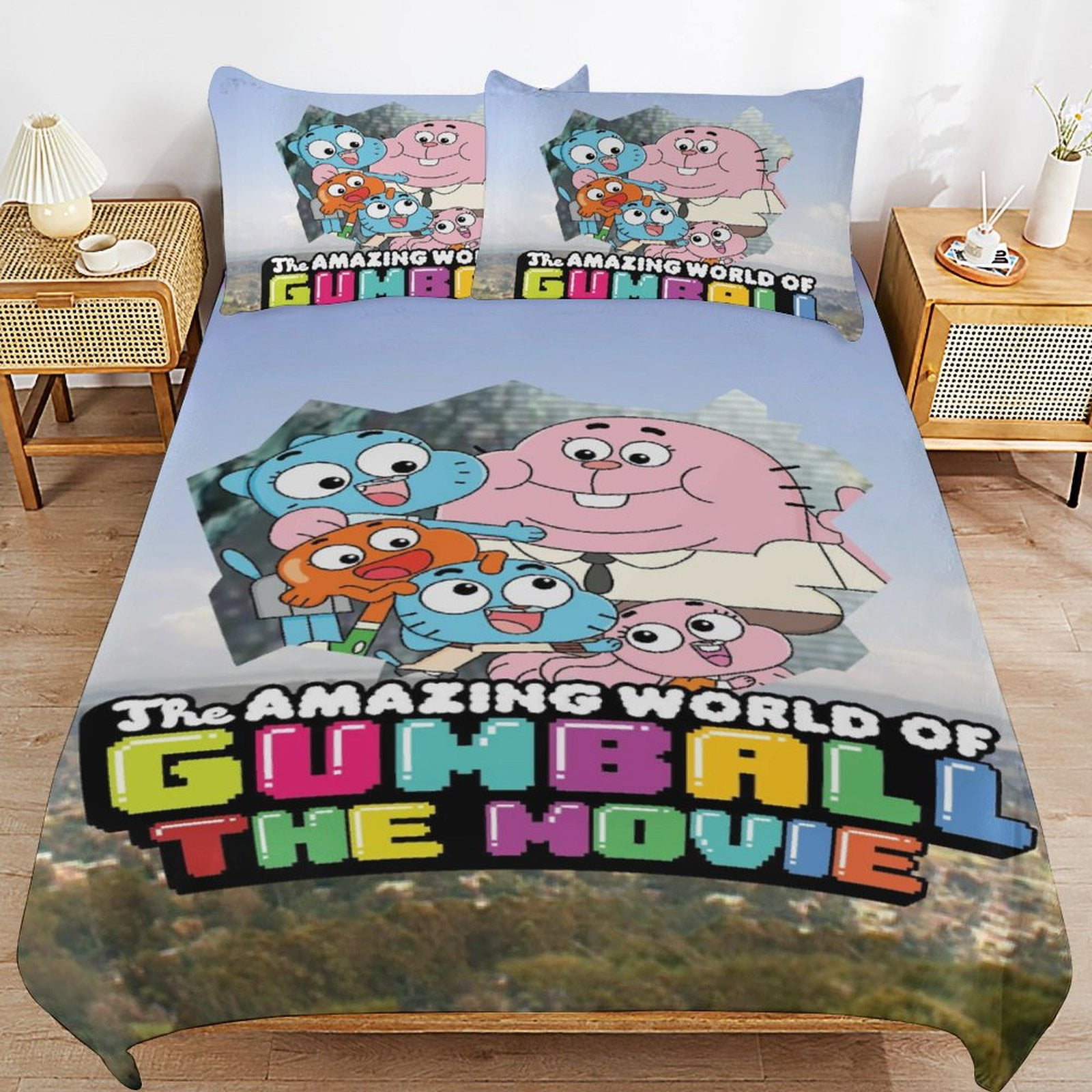 Amazing World of Gumball 3 Piece Anime Comforter Bedding 1 Set Super ...