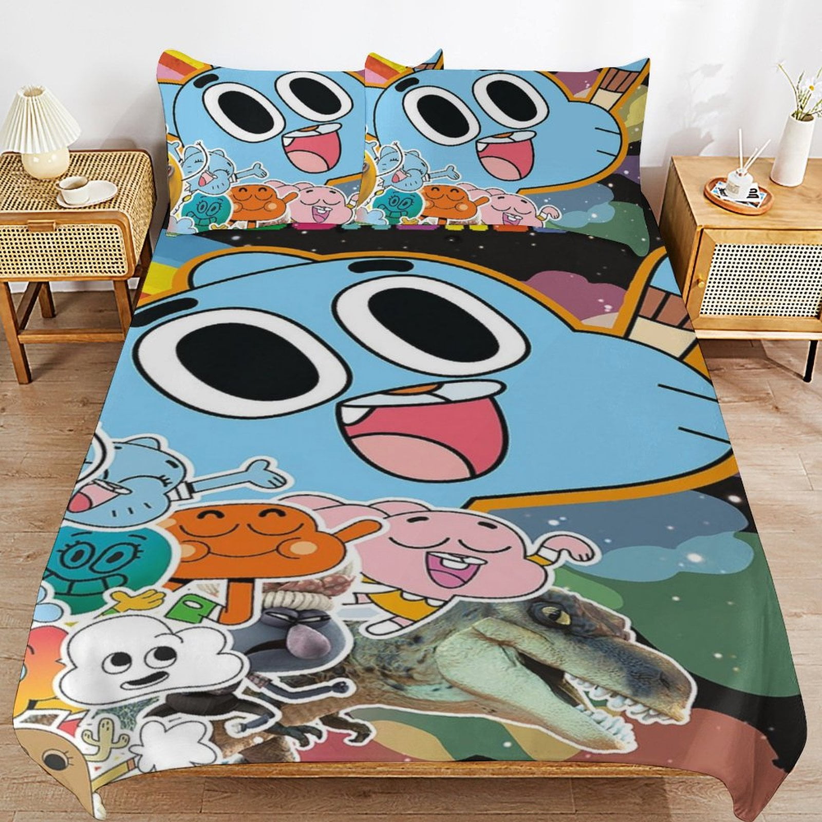 Amazing World of Gumball 3 Piece Anime Comforter Bedding 1 Set Super ...