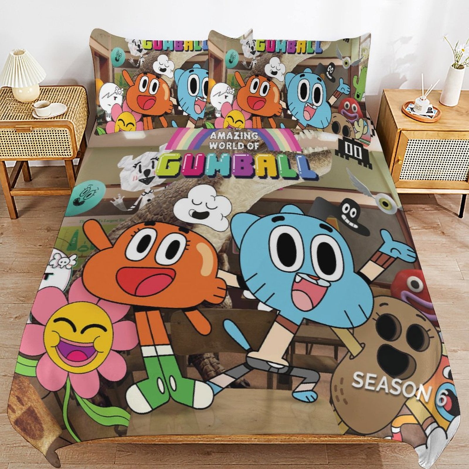 Amazing World of Gumball 3 Piece Anime Comforter Bedding 1 Set Super ...