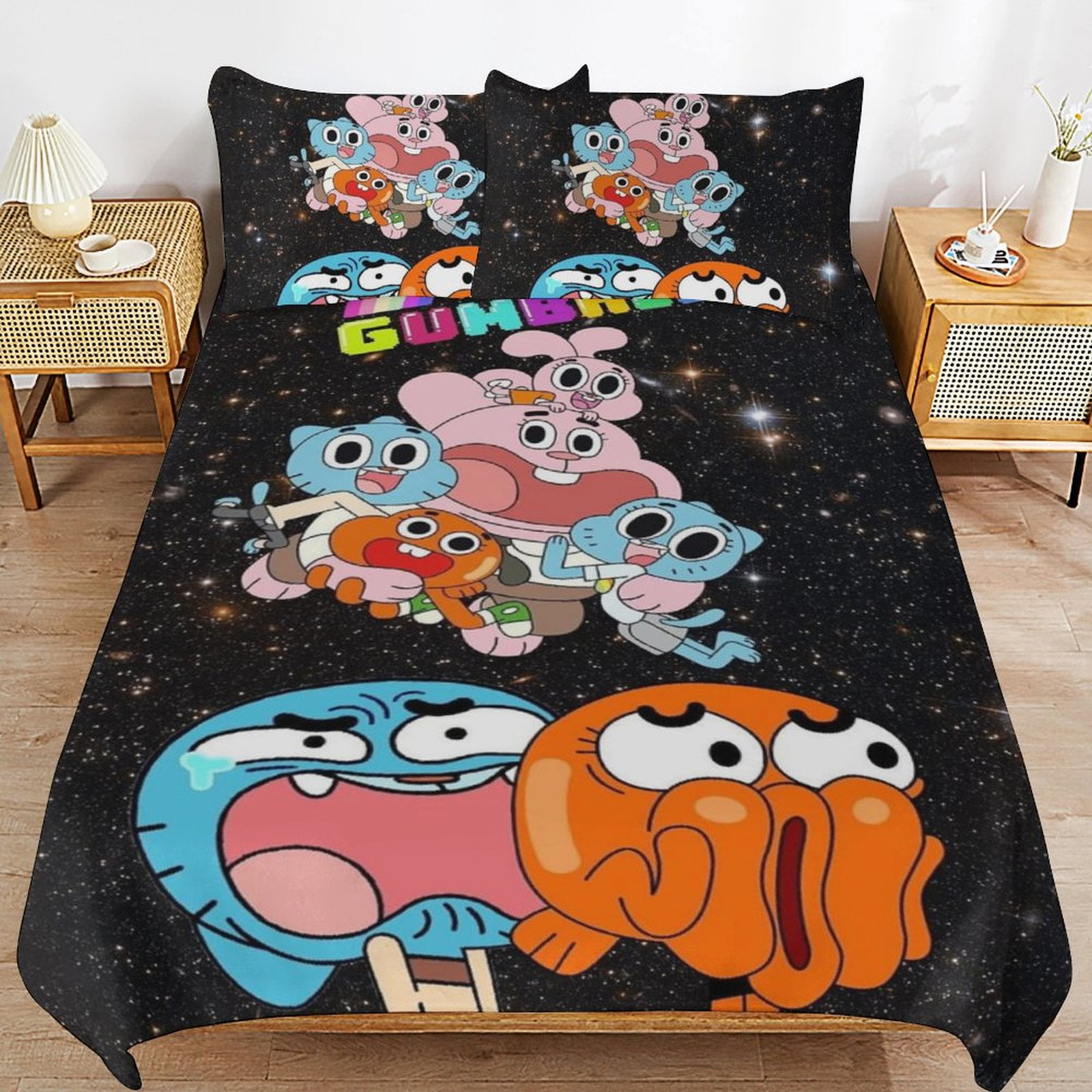 Amazing World of Gumball 3 Piece Anime Comforter Bedding 1 Set Super ...
