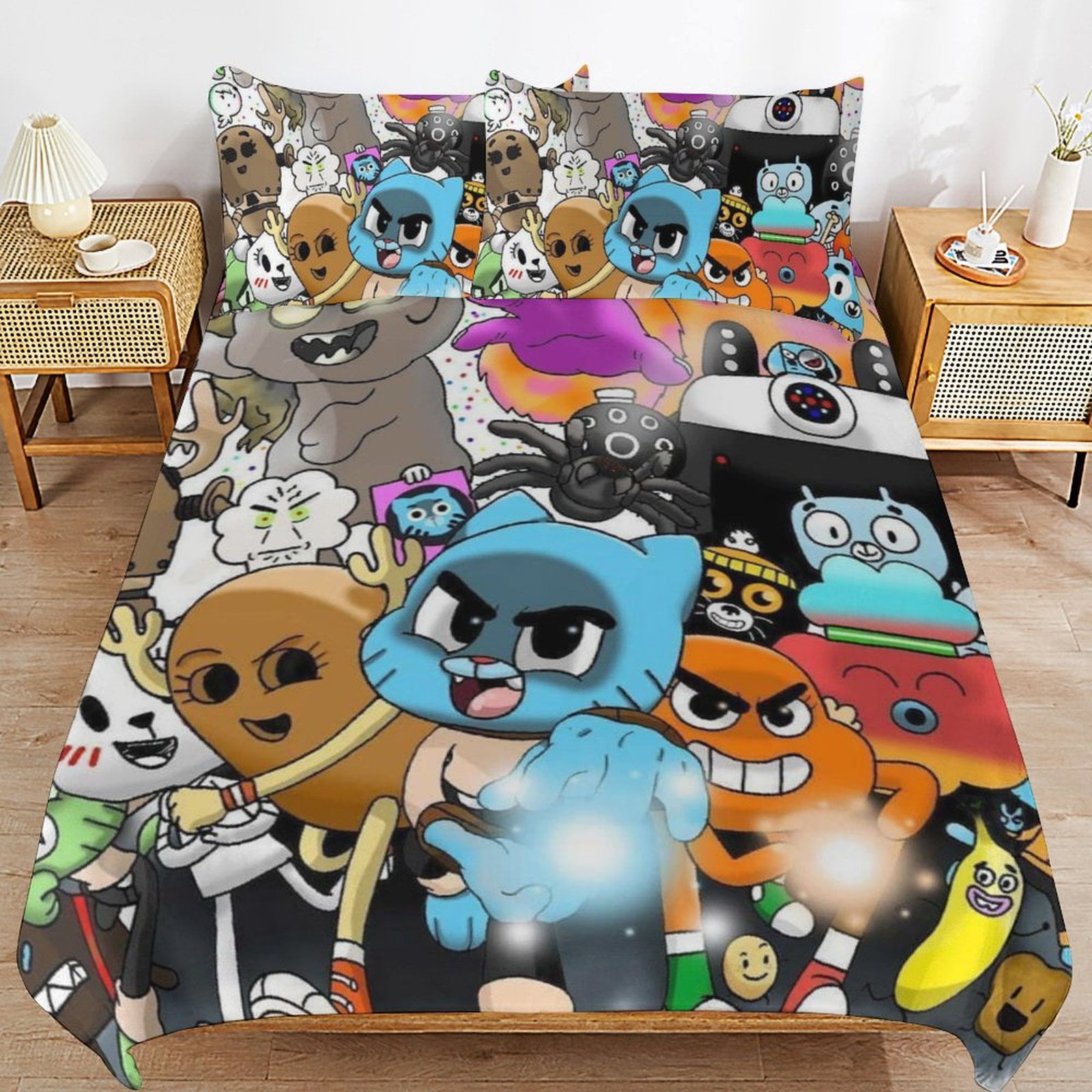 Amazing World of Gumball 3 Piece Anime Comforter Bedding 1 Set Super ...