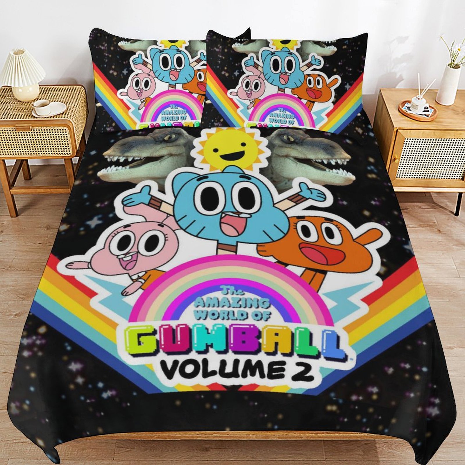 Amazing World of Gumball 3 Piece Anime Comforter Bedding 1 Set Super ...