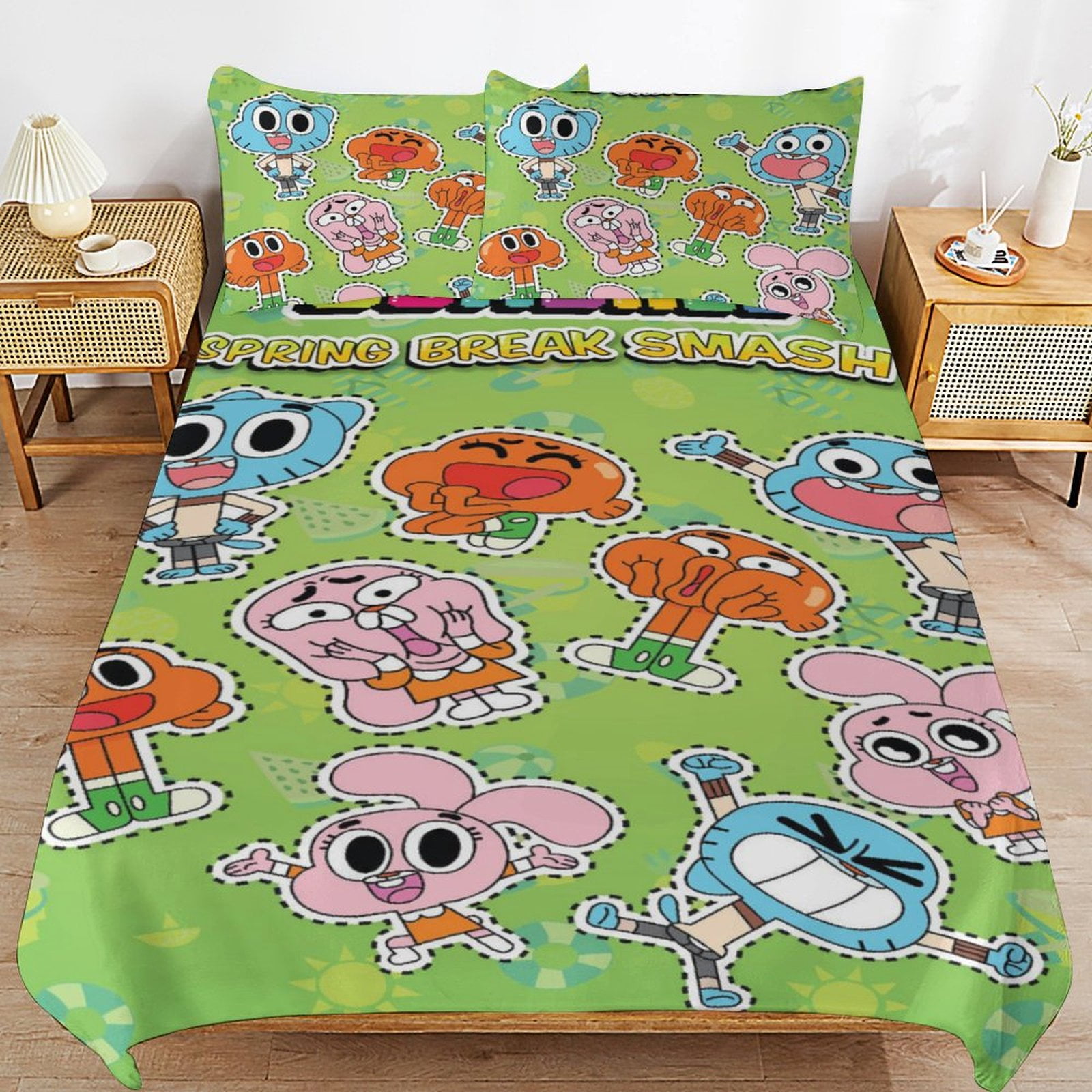 Amazing World of Gumball 3 Piece Anime Comforter Bedding 1 Set Super ...