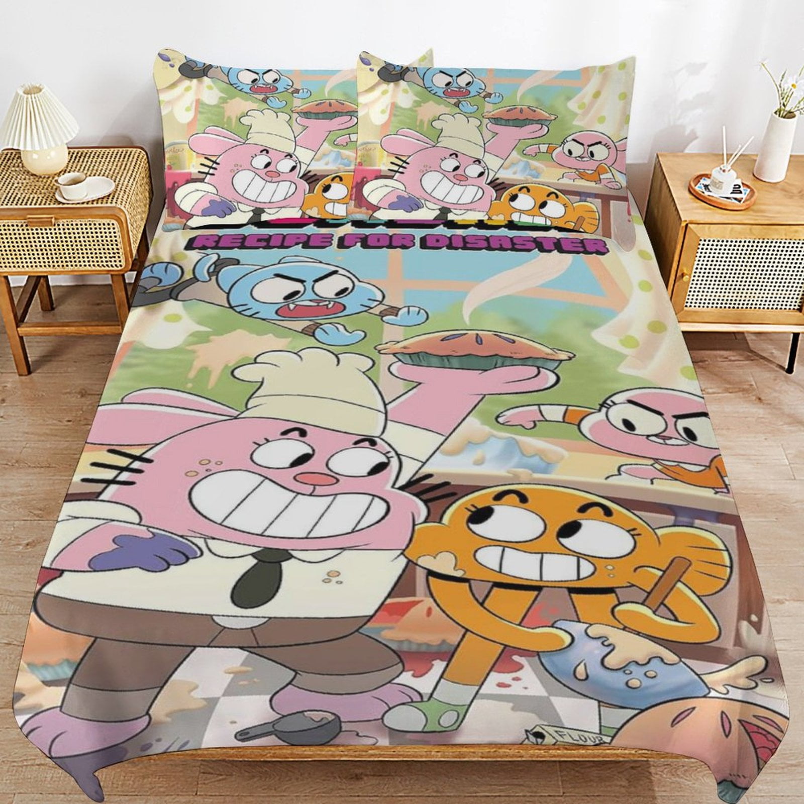 Amazing World of Gumball 3 Piece Anime Comforter Bedding 1 Set Super ...