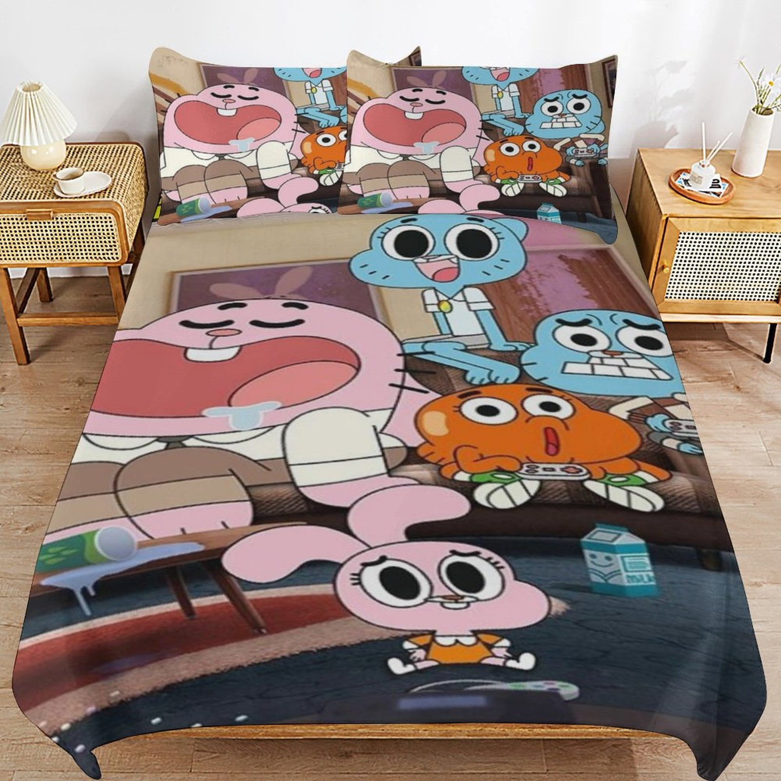 Amazing World of Gumball 3 Piece Anime Comforter Bedding 1 Set Super ...
