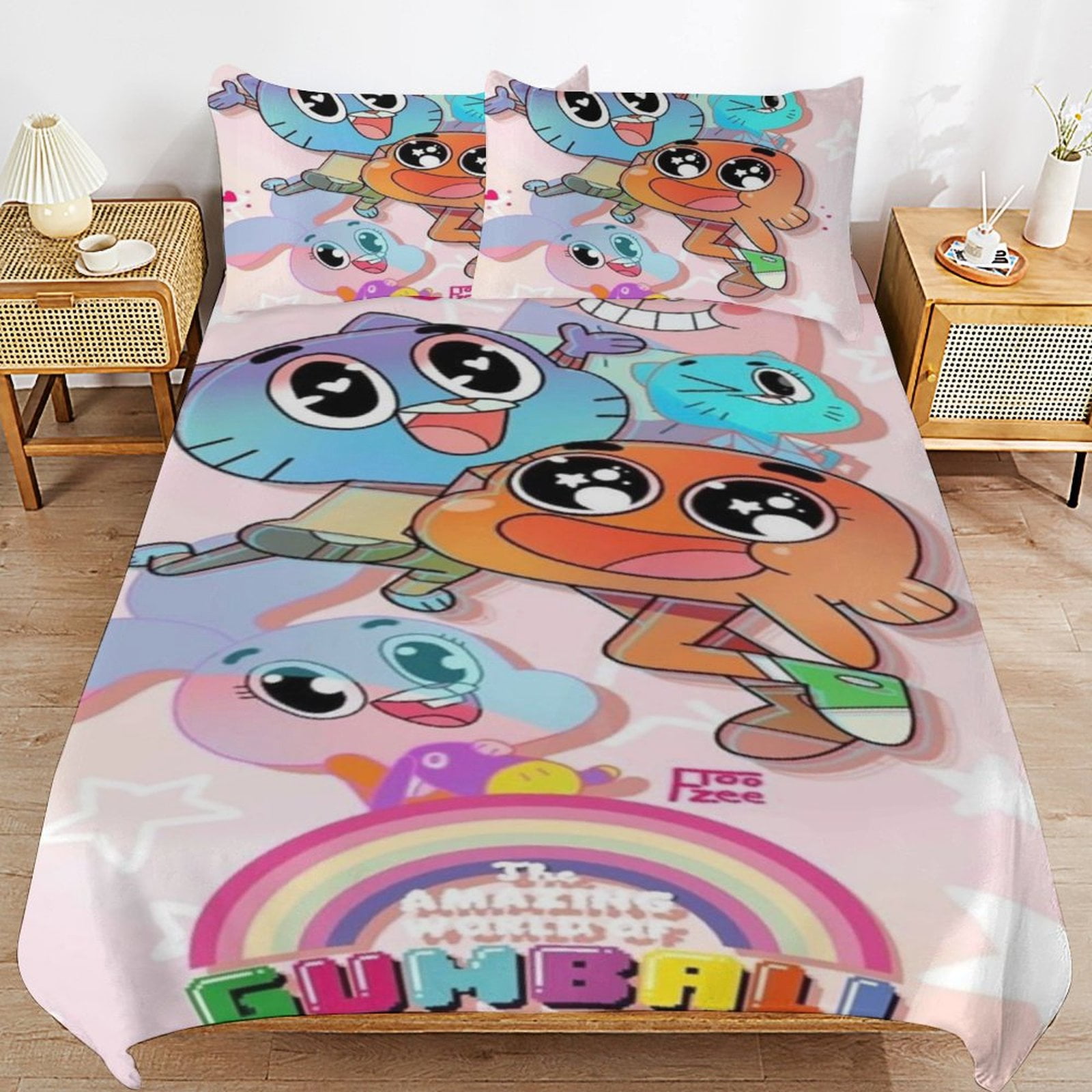 Amazing World of Gumball 3 Piece Anime Comforter Bedding 1 Set Super ...