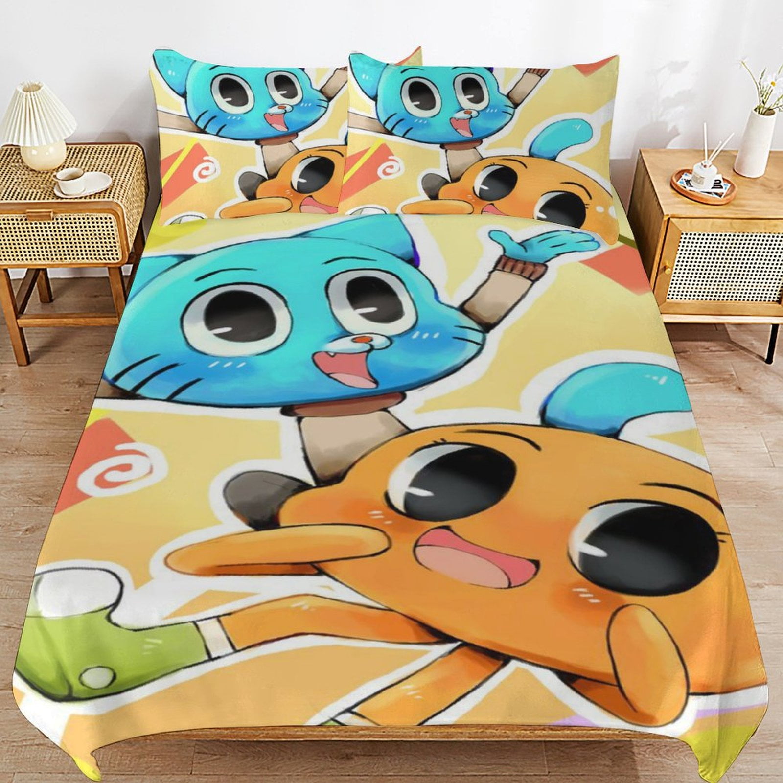 Amazing World of Gumball 3 Piece Anime Comforter Bedding 1 Set Super ...