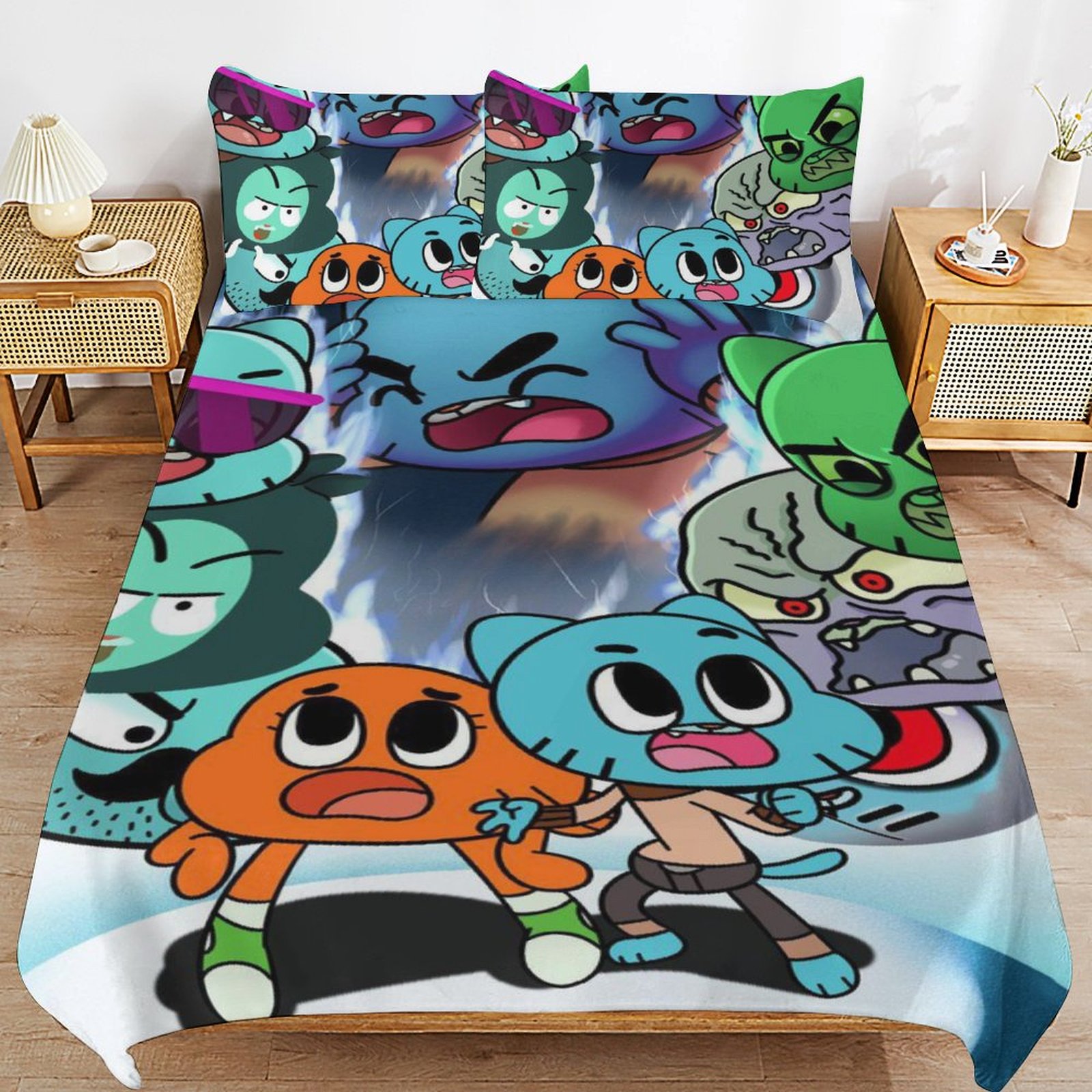 Amazing World of Gumball 3 Piece Anime Comforter Bedding 1 Set Super ...