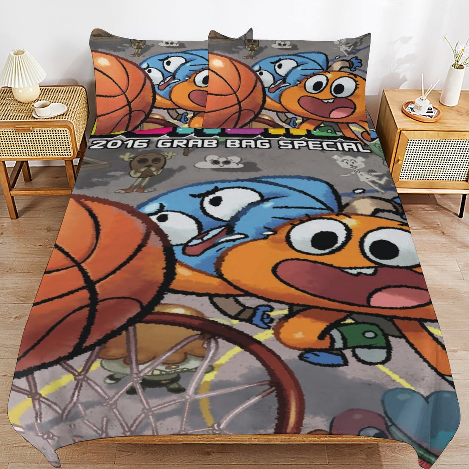 Amazing World of Gumball 3 Piece Anime Comforter Bedding 1 Set Super ...
