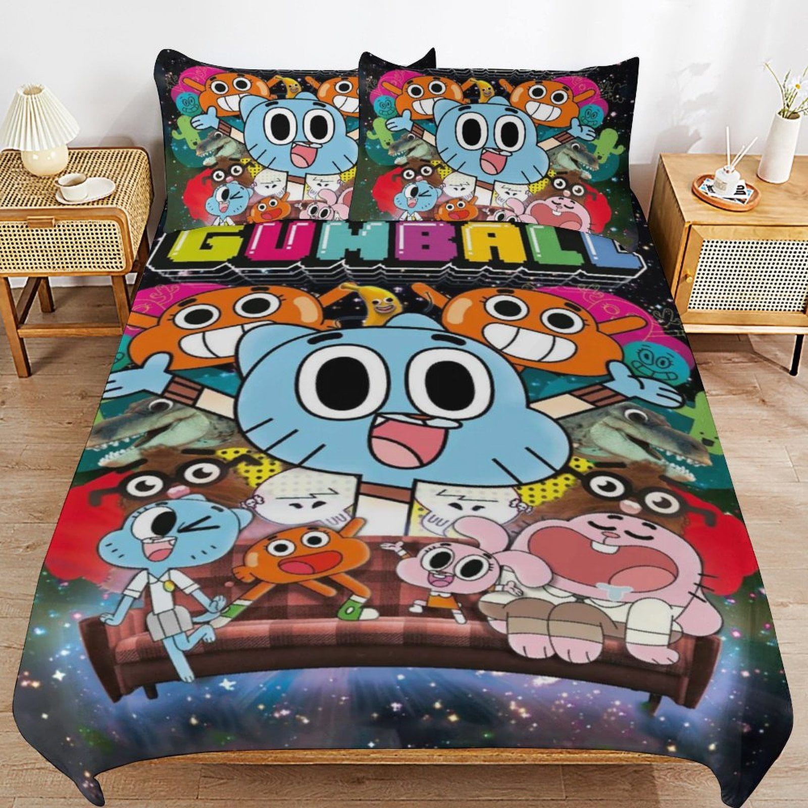 Amazing World of Gumball 3 Piece Anime Comforter Bedding 1 Set Super ...
