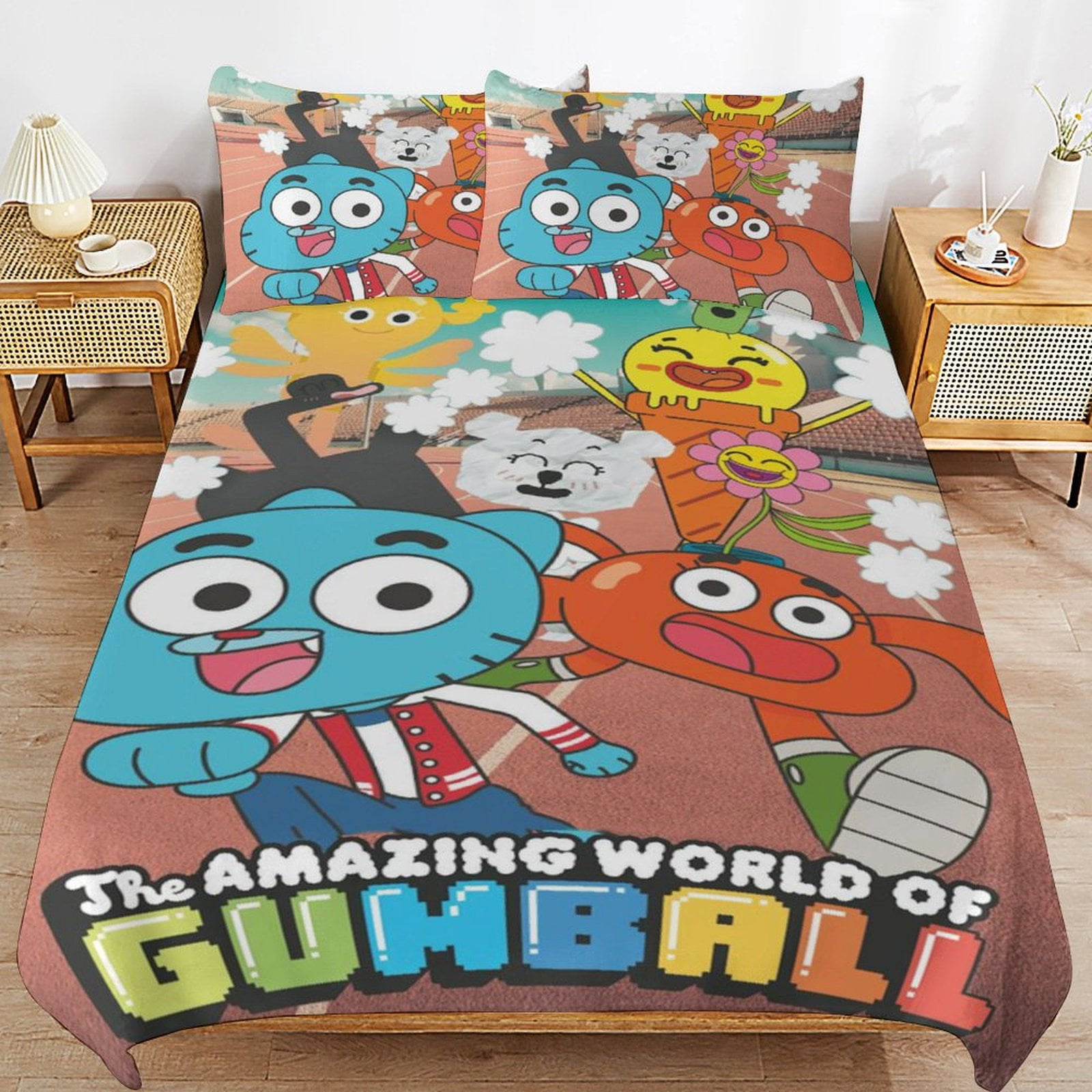 Amazing World of Gumball 3 Piece Anime Comforter Bedding 1 Set Super ...