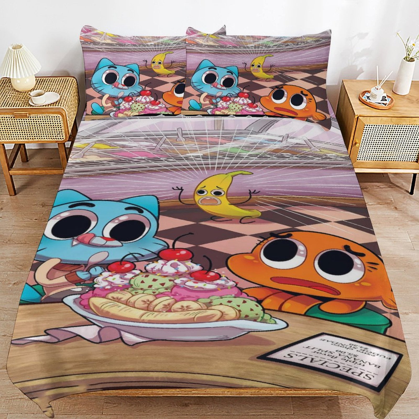 Amazing World of Gumball 3 Piece Anime Comforter Bedding 1 Set Super ...