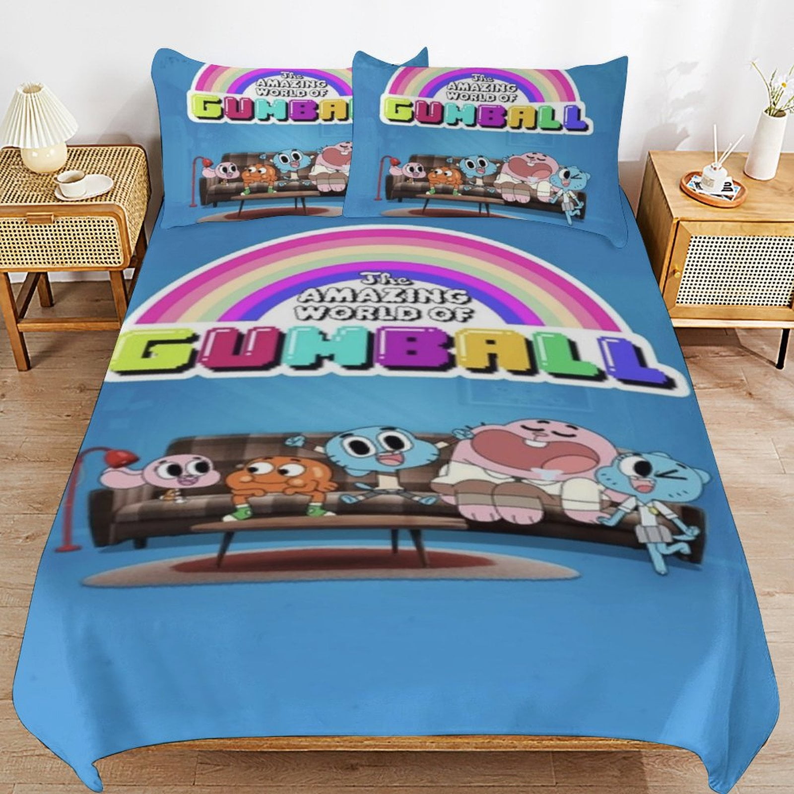 Amazing World of Gumball 3 Piece Anime Comforter Bedding 1 Set Super ...