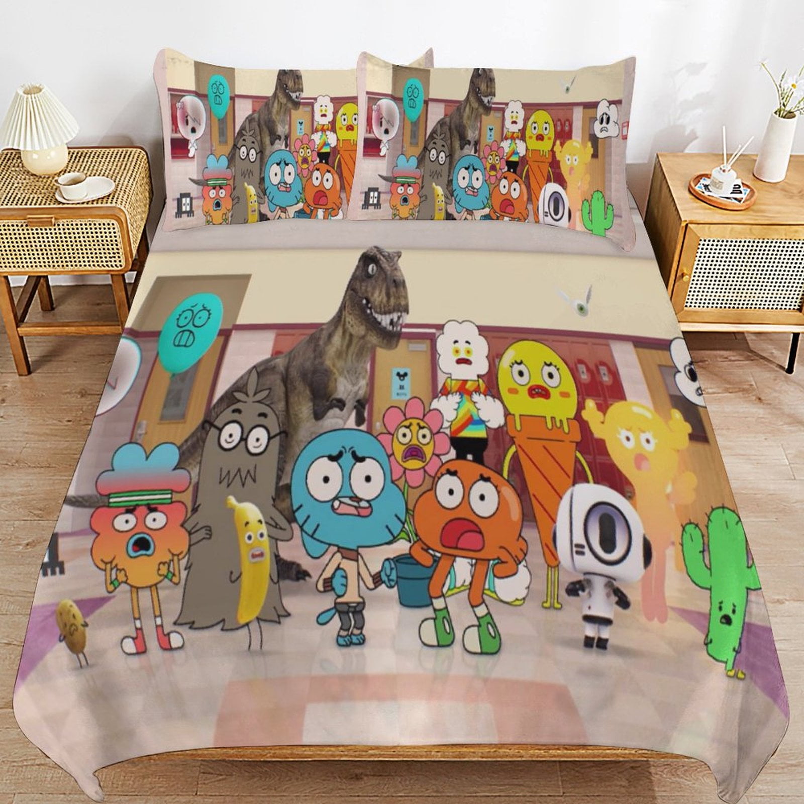 Amazing World of Gumball 3 Piece Anime Comforter Bedding 1 Set Super ...