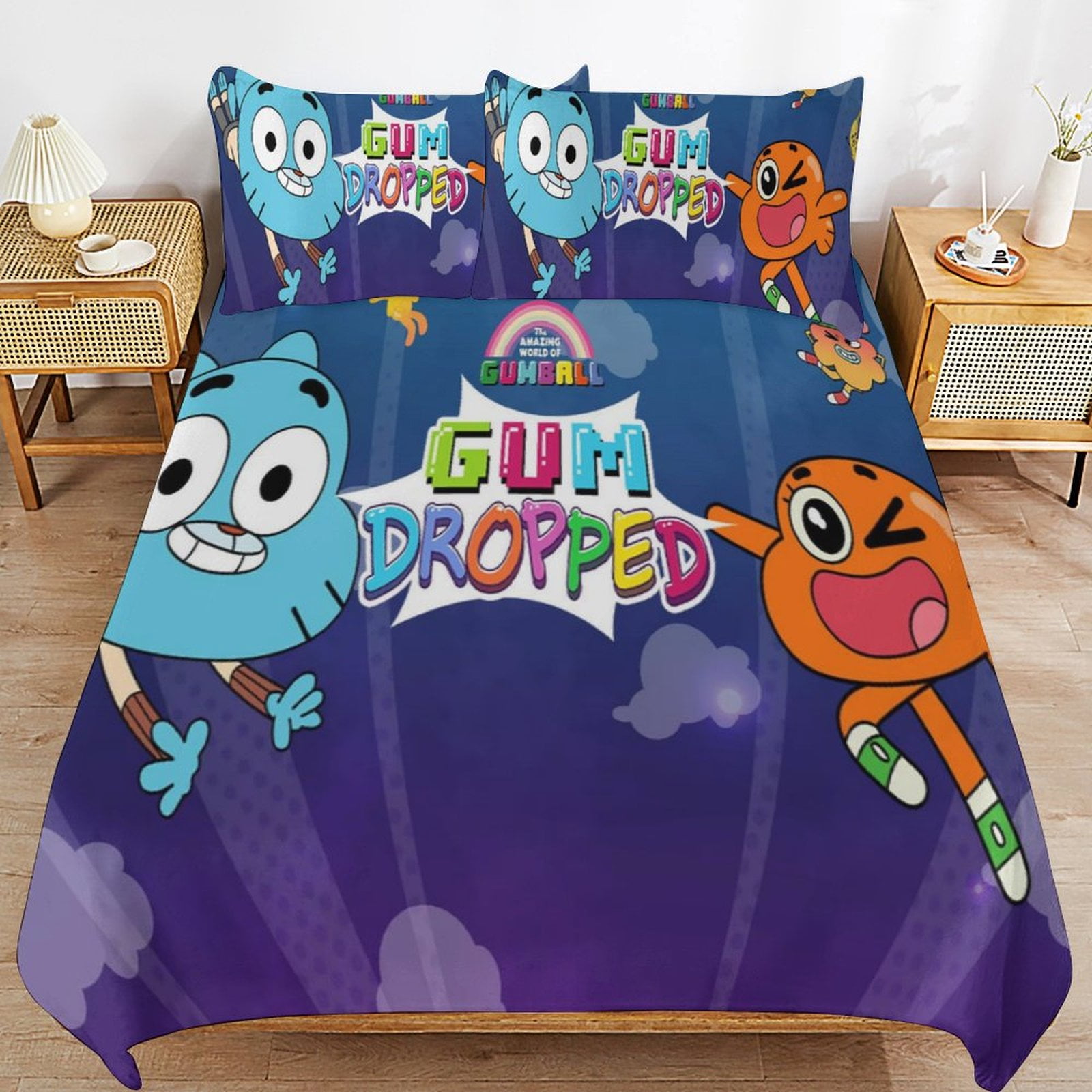 Amazing World of Gumball 3 Piece Anime Comforter Bedding 1 Set Super ...