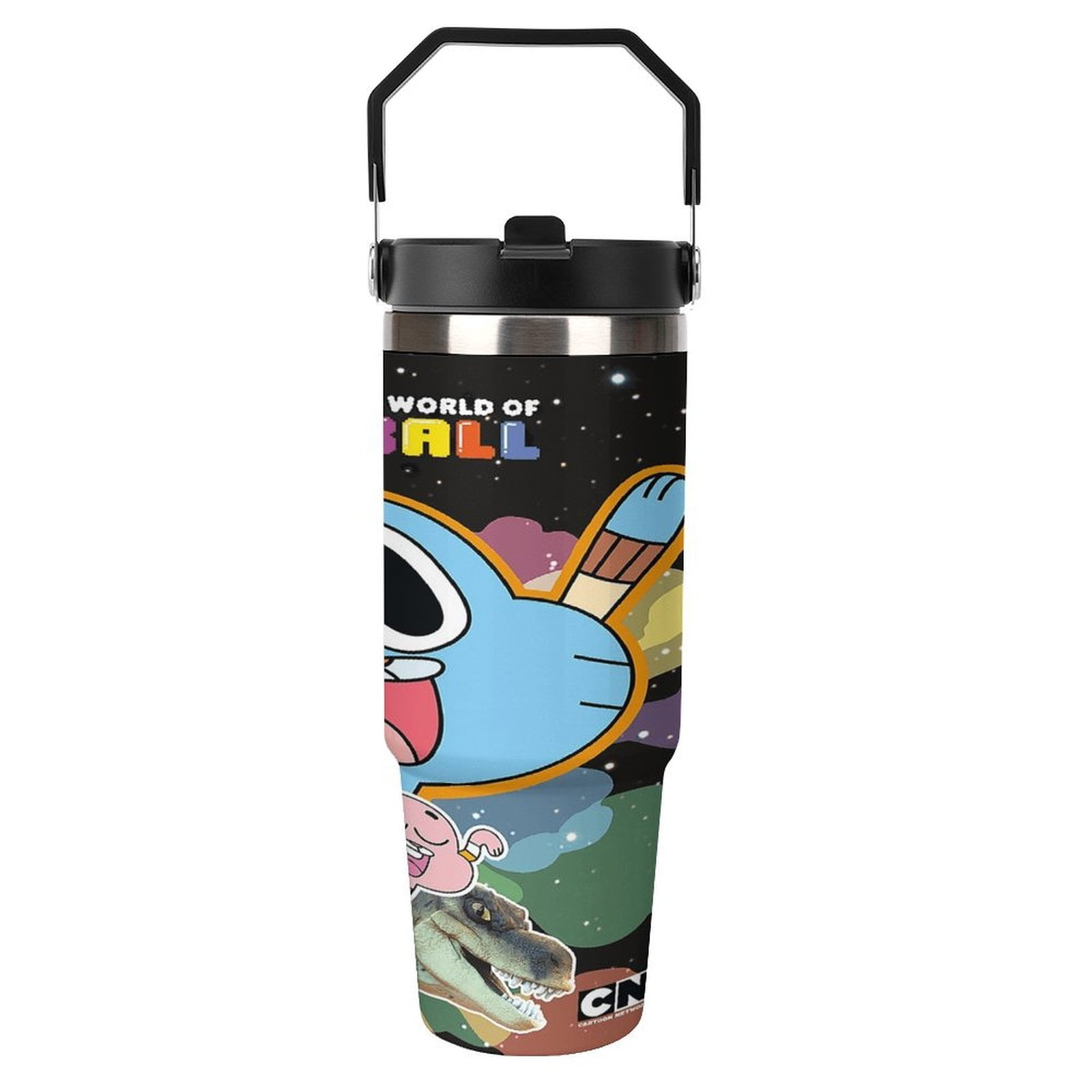 Amazing World of Gumball 30 OzTumbler with Handle And Straw, Stainless ...