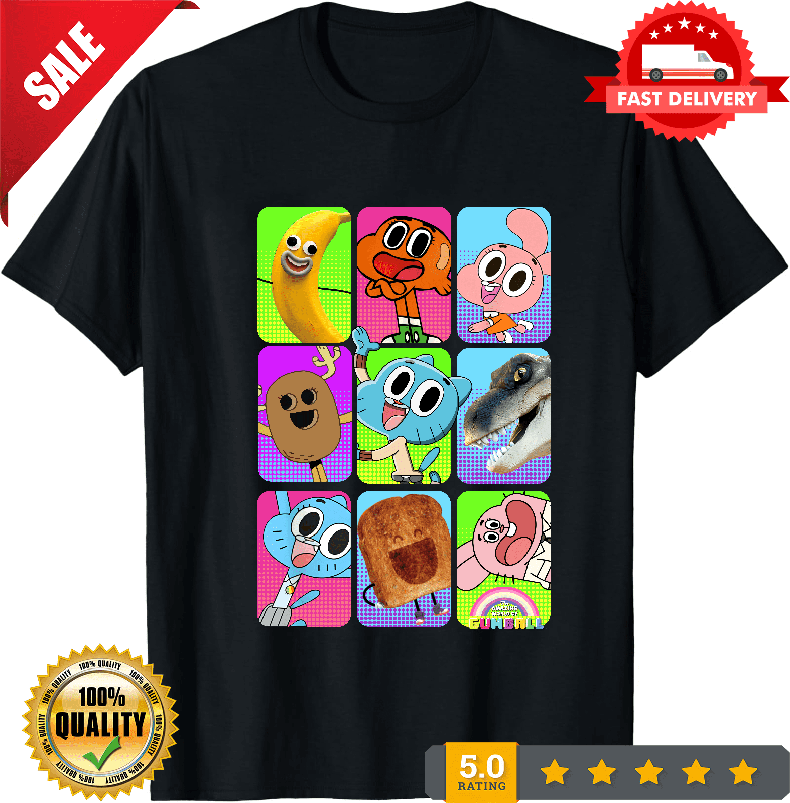 Amazing World of Gumball Cast Pictures Graphic T-Shirt, The Amazing ...