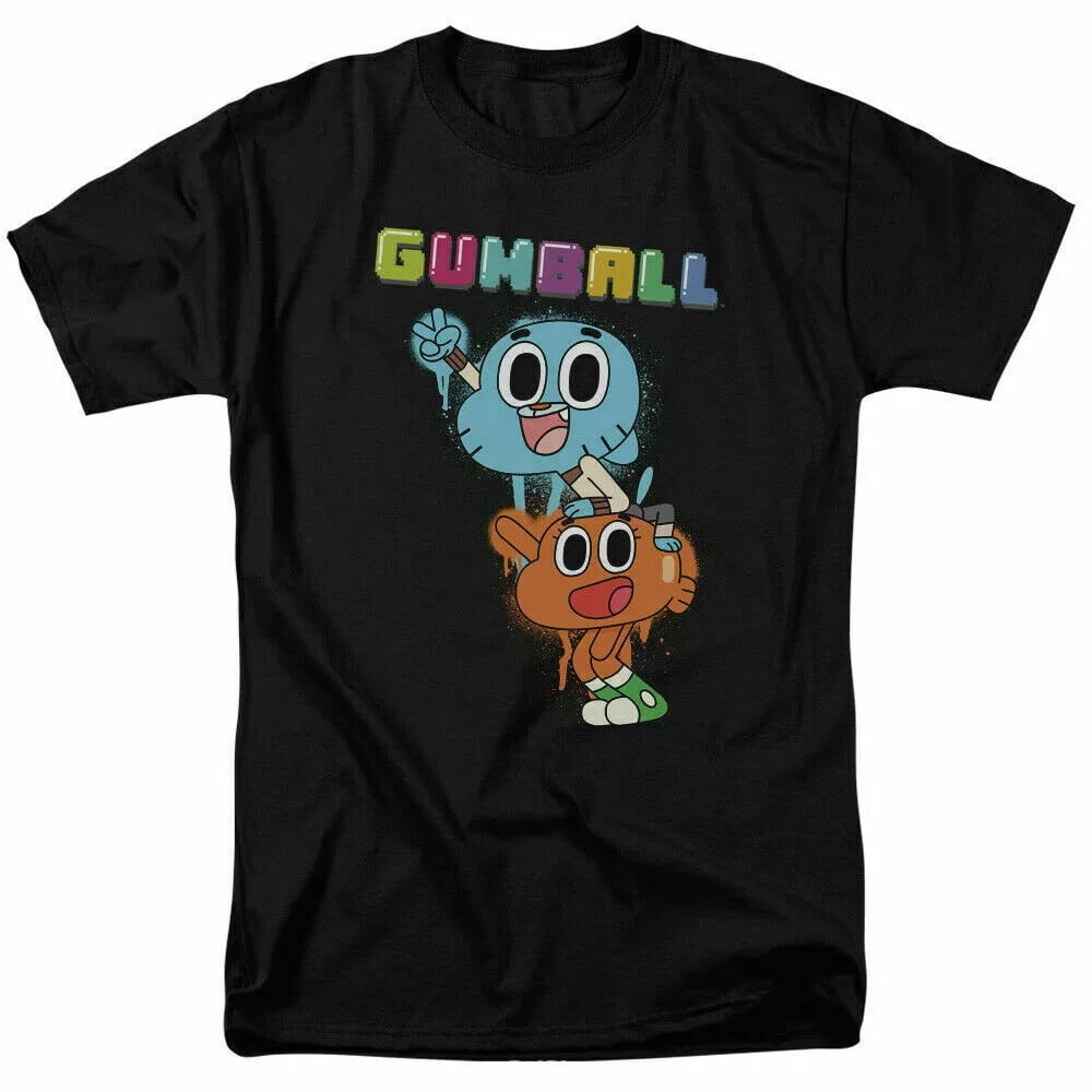 Amazing World Of Gumball Gumball Spray T-Shirt Cartoon Merch Black ...