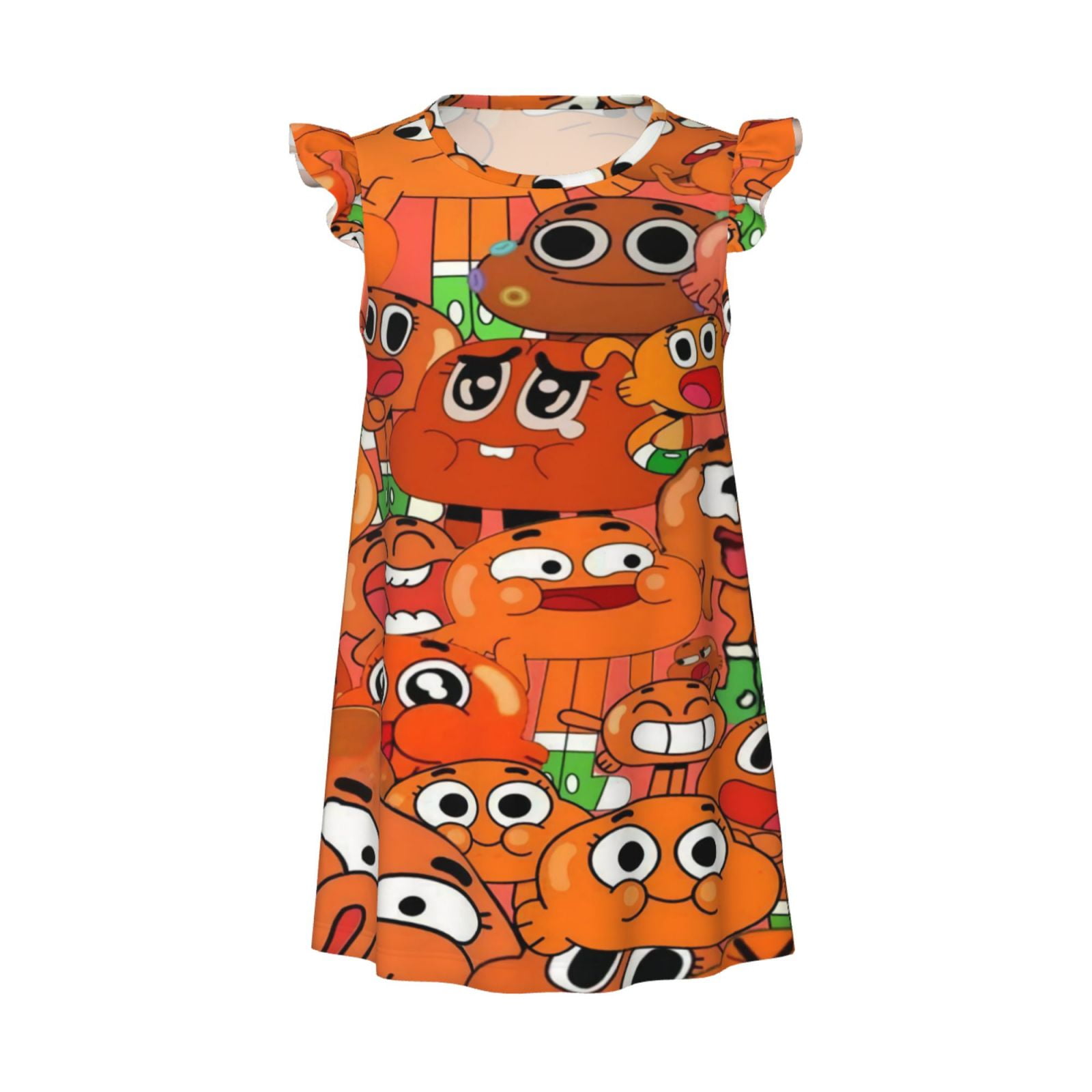 Amazing World Of Gumball Little Girls Nightgowns Print Flutter Sleeve ...