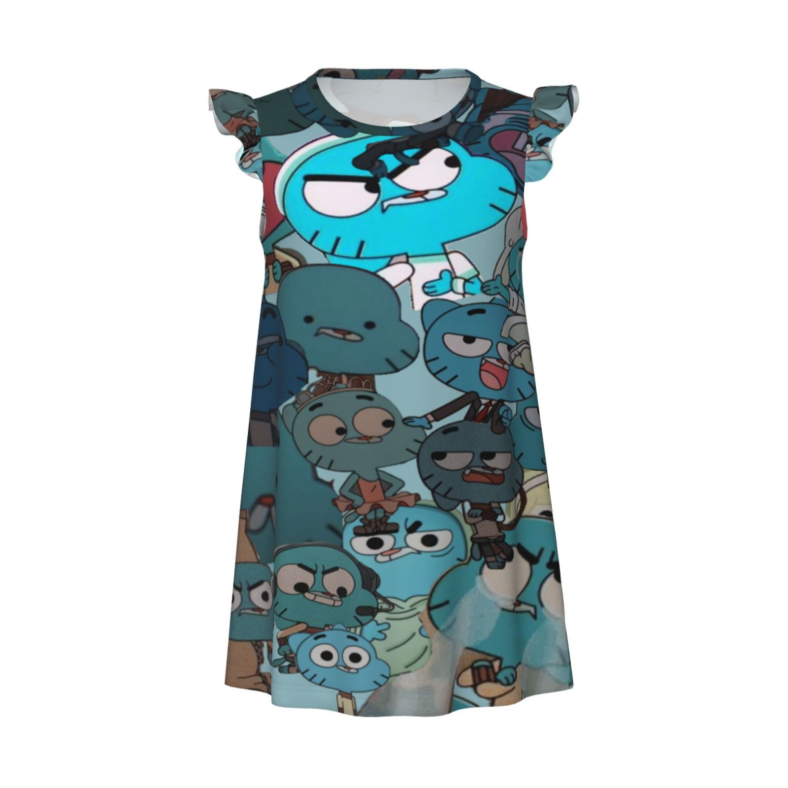 Amazing World Of Gumball Little Girls Nightgowns Print Flutter Sleeve ...