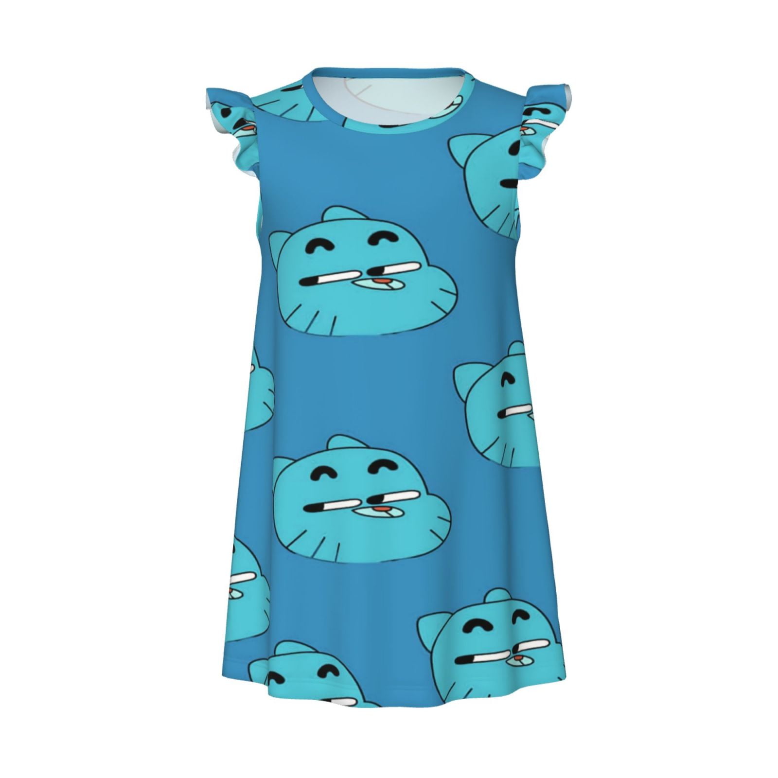Amazing World Of Gumball Little Girls Nightgowns Print Flutter Sleeve ...
