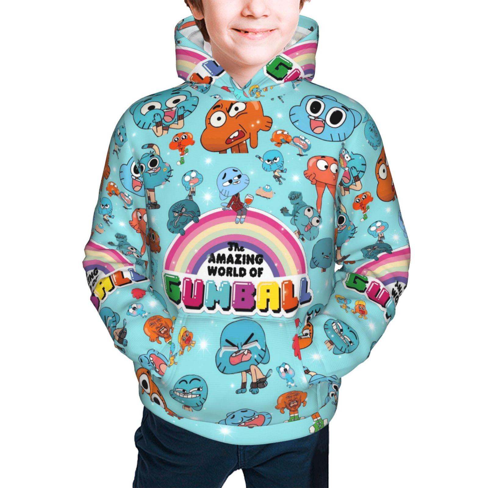 Amazing World Of Gumball Teen Hoodie Sweatshirt Soft Lightweight Pullover Fun Printed Casual ...