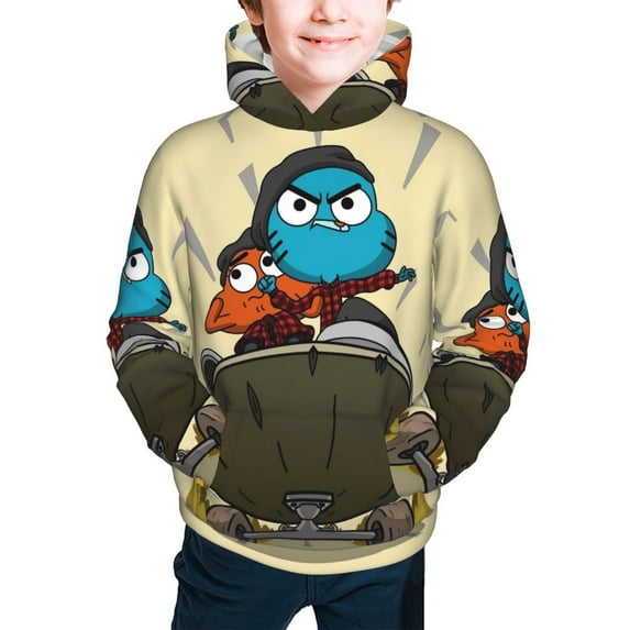 Amazing World Of Gumball Teen Hoodie Sweatshirt Soft Lightweight Pullover Fun Printed Casual ...