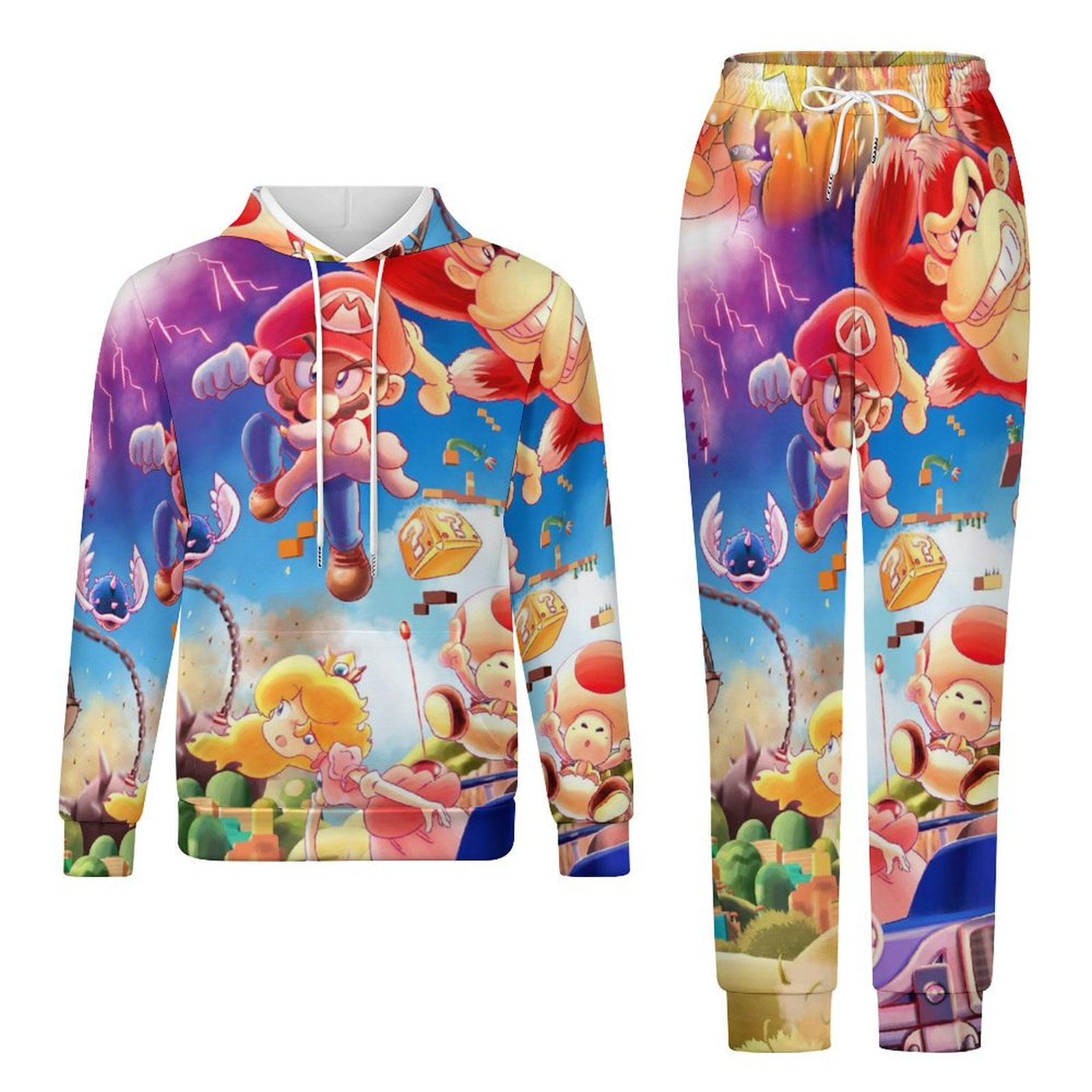 Amazing World Super Mario Bros Movie Adult Hoodies And Sweatpants Set ...