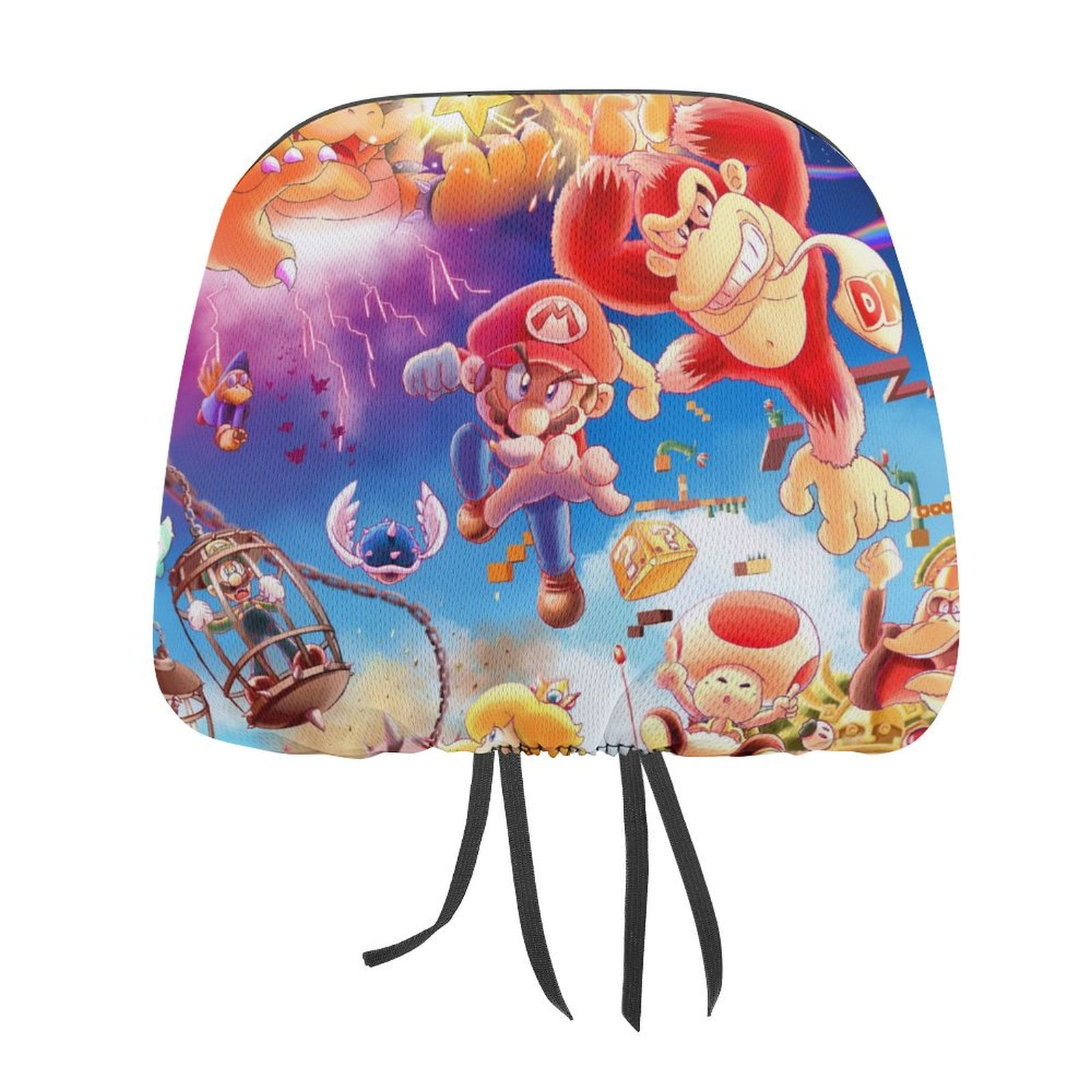 Amazing World Super Mario Bros Movie Car Headrest Cover Accessories ...