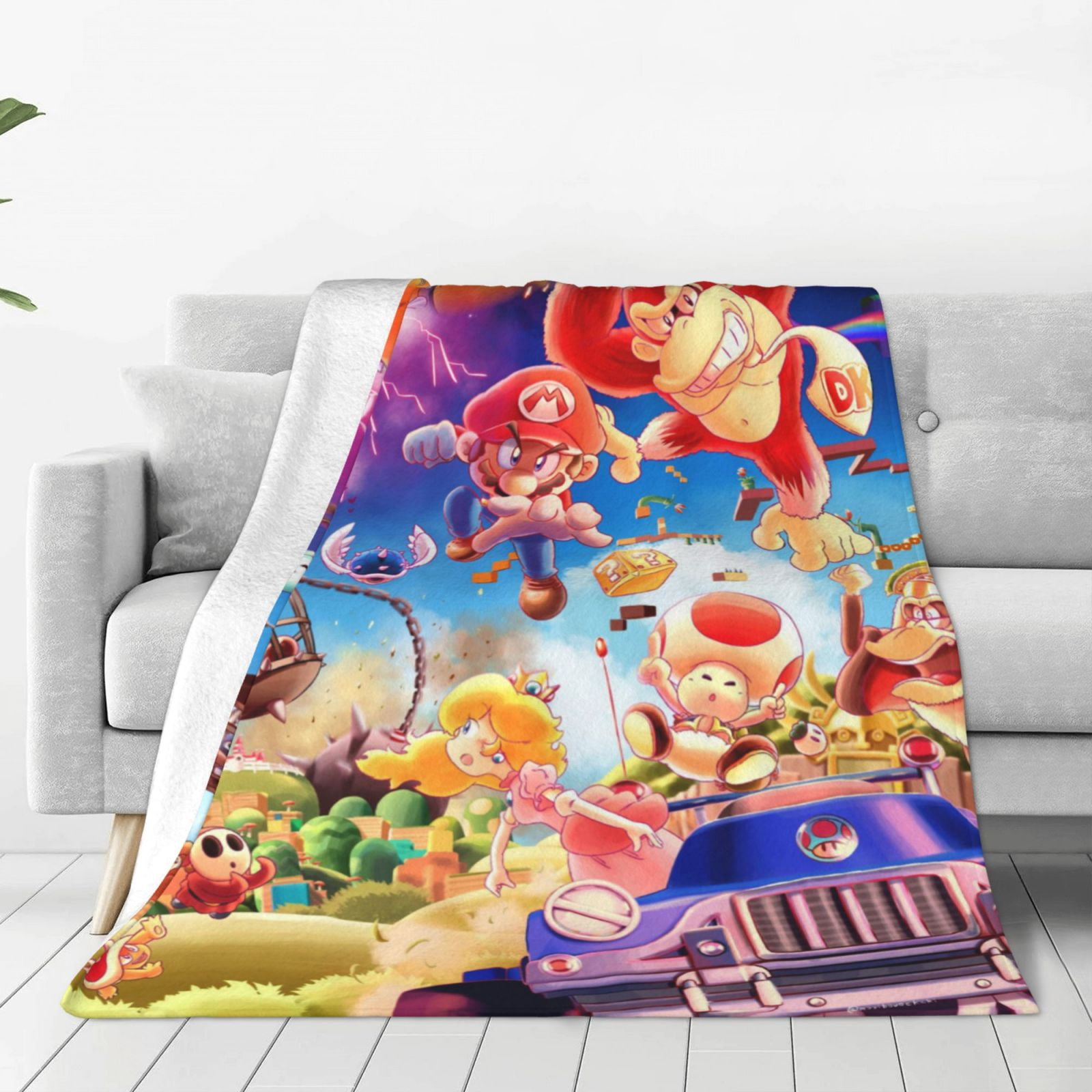 Amazing World Super Mario Bros Movie Flannel Blanket Cozy Ultra-Soft ...