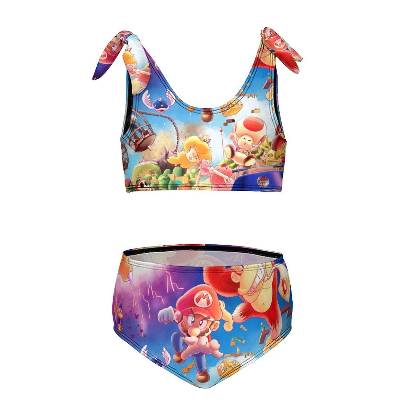 Amazing World Super Mario Bros Movie Kid's Swimwear Two Piece Swimsuit ...