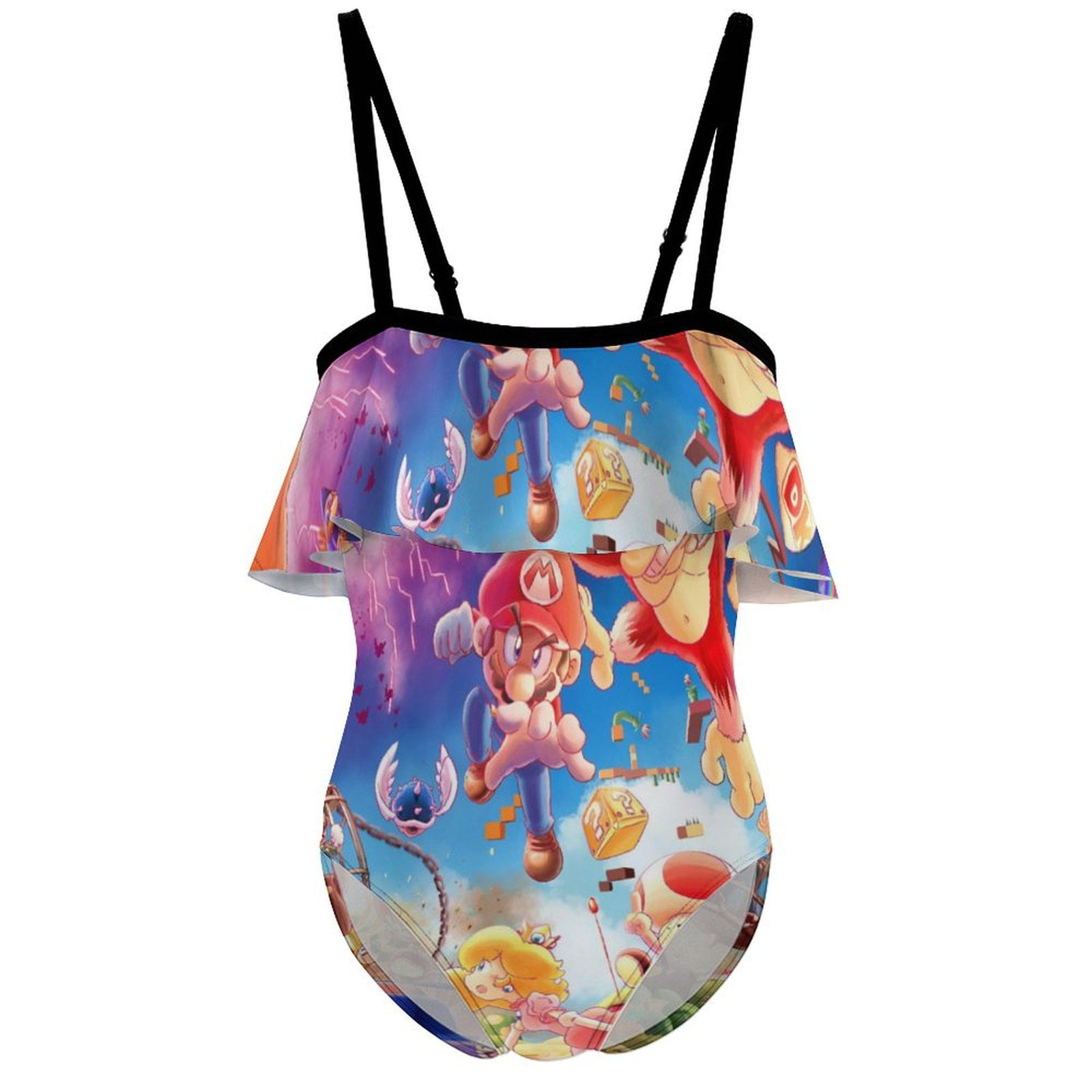 Amazing World Super Mario Bros Movie Kids One-piece Swimsuit Adjustable ...