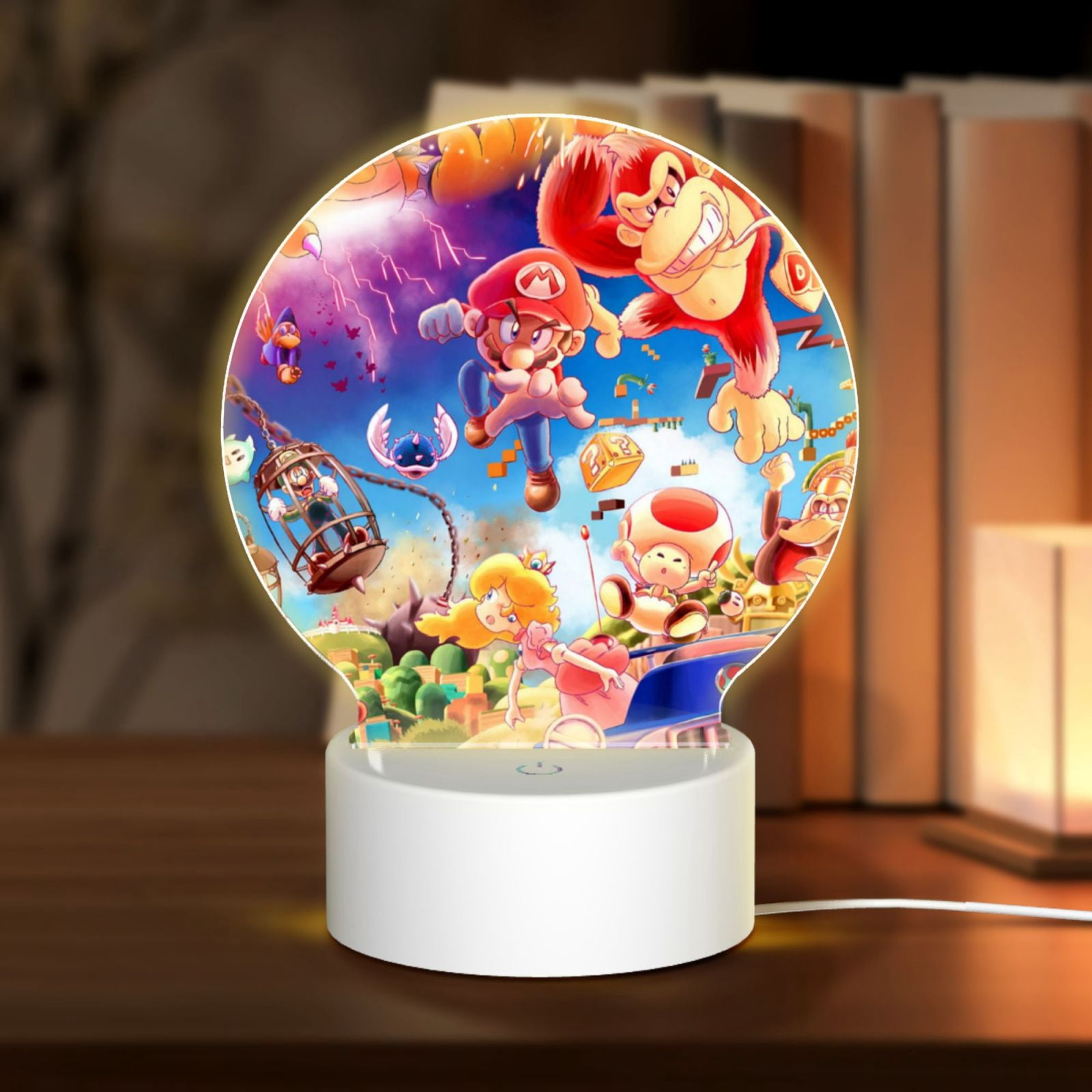 Amazing World Super Mario Bros Movie Round Acrylic Night Light ...