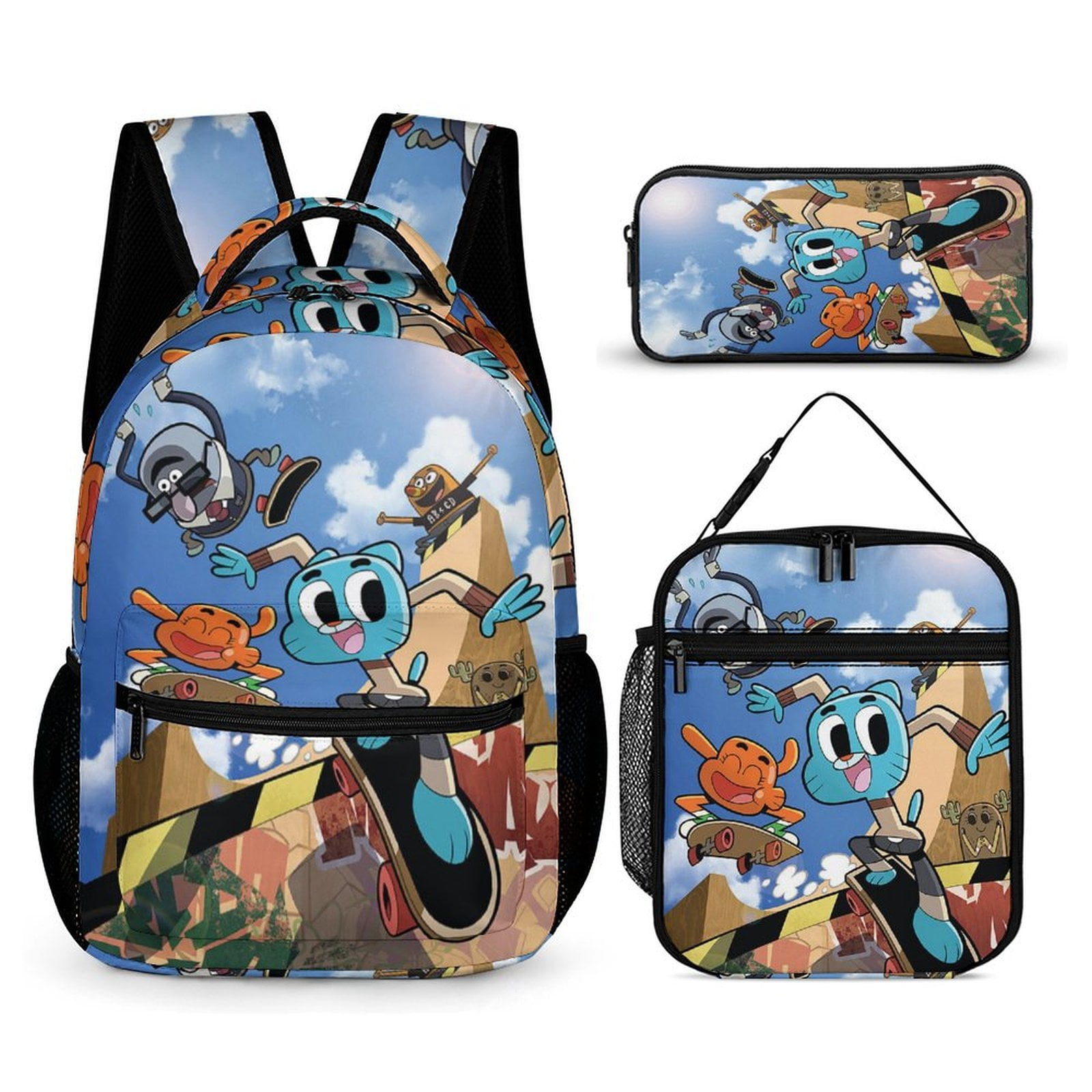 Amazing World of Gumball 3 Pcs Backpack Set With Lunch Bag And Pencil ...