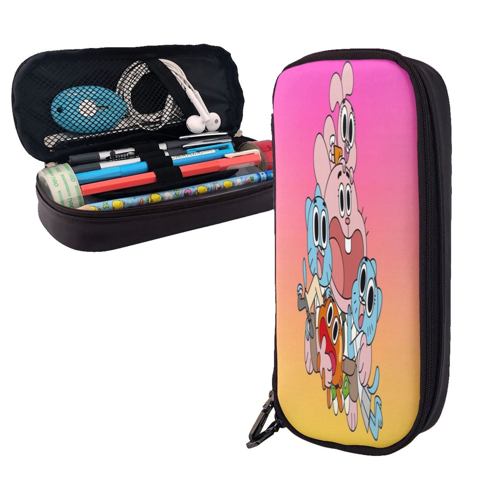 Amazing World of Gumball Black Leather Pencil Pouch Case Storage Pen ...