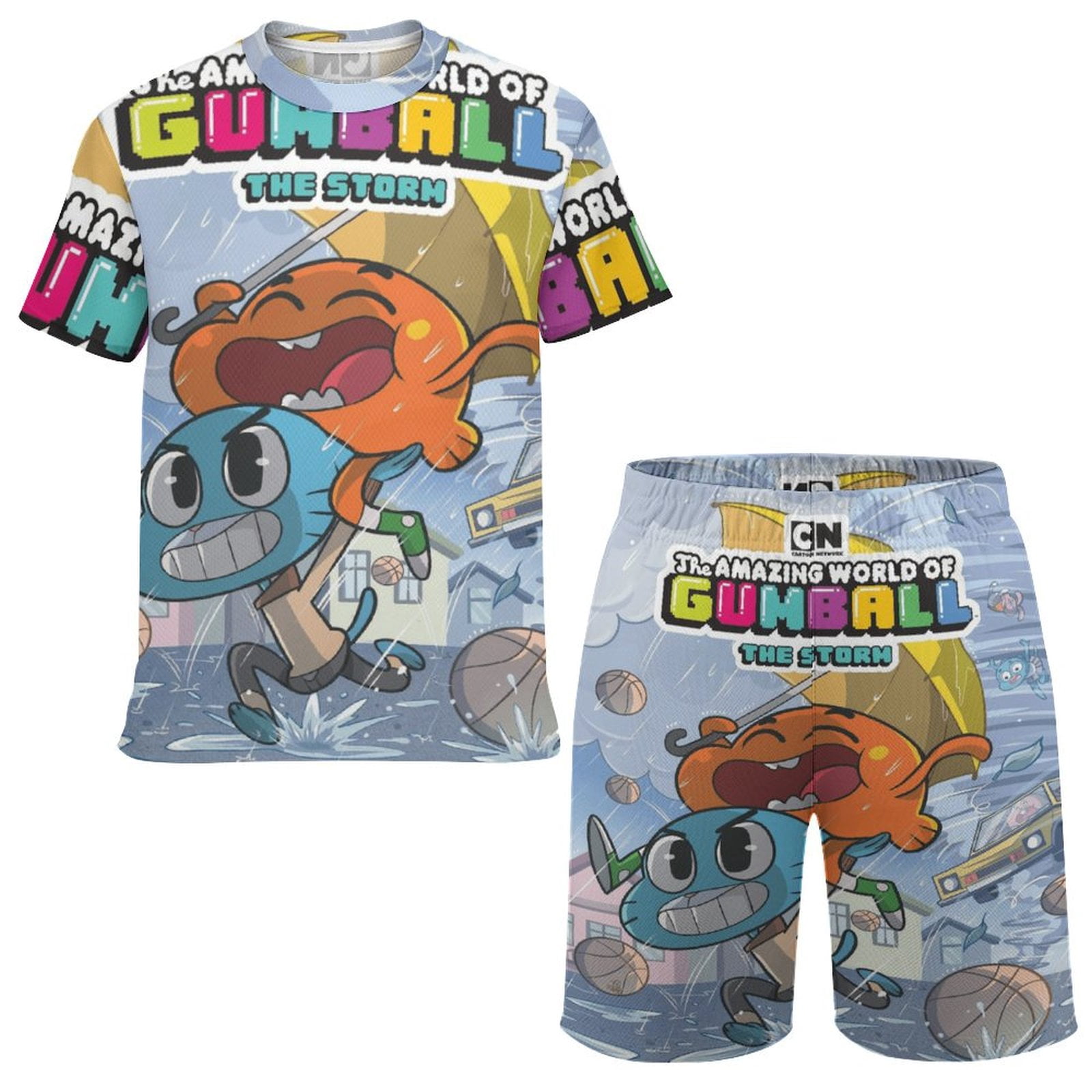 Amazing World of Gumball Boys Girls Short Sleeve Mesh T-Shirt And ...