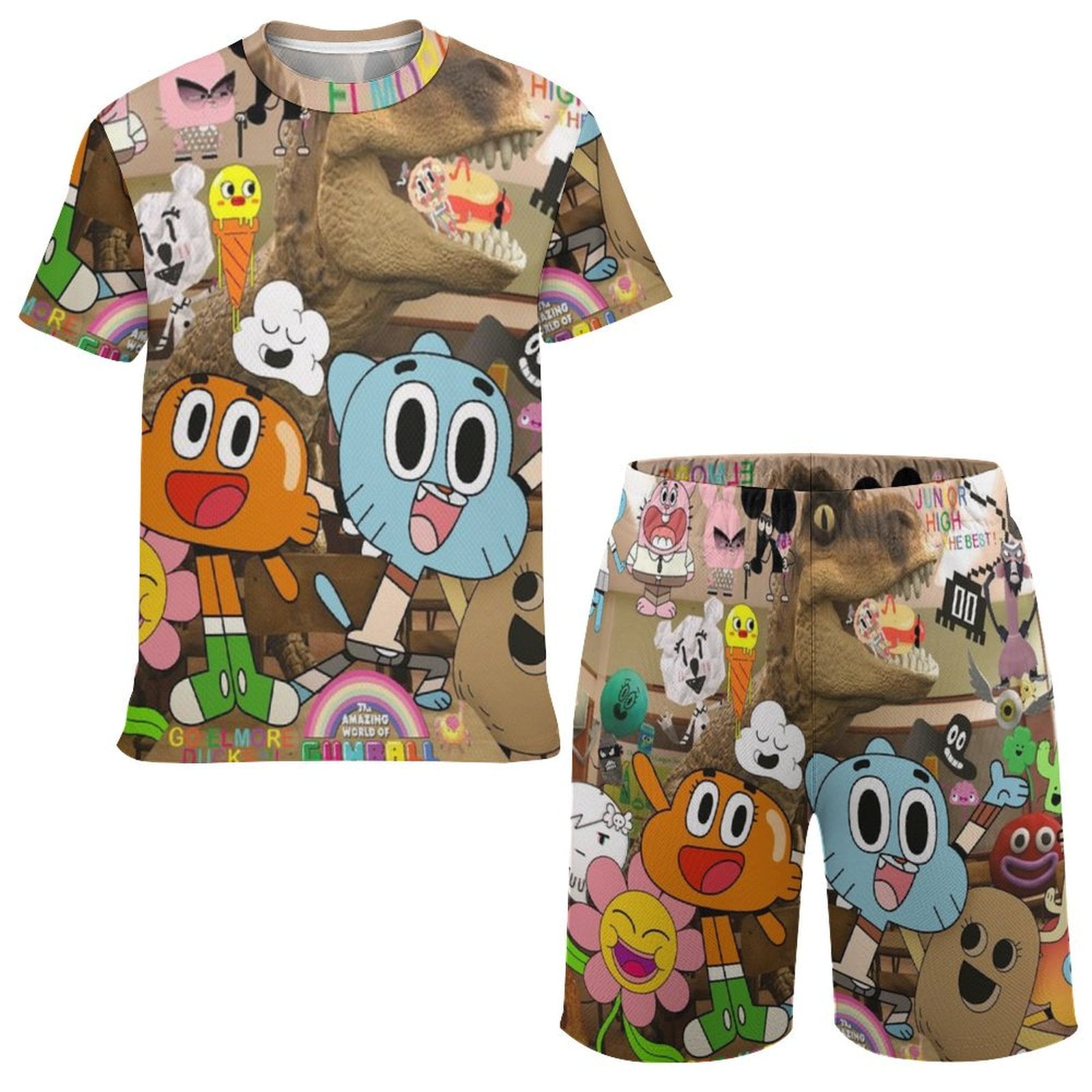 Amazing World of Gumball Boys Girls Short Sleeve Mesh T-Shirt And ...