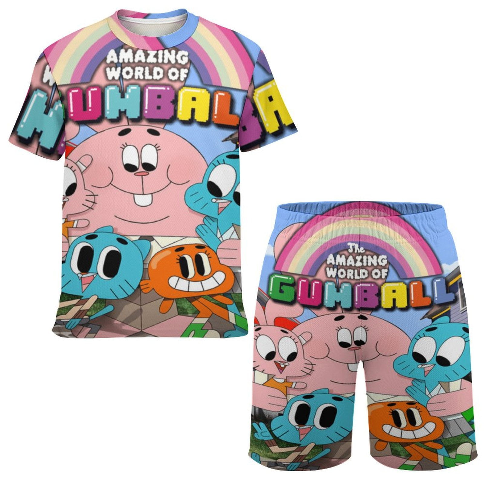 Amazing World of Gumball Boys Girls Short Sleeve Mesh T-Shirt And ...