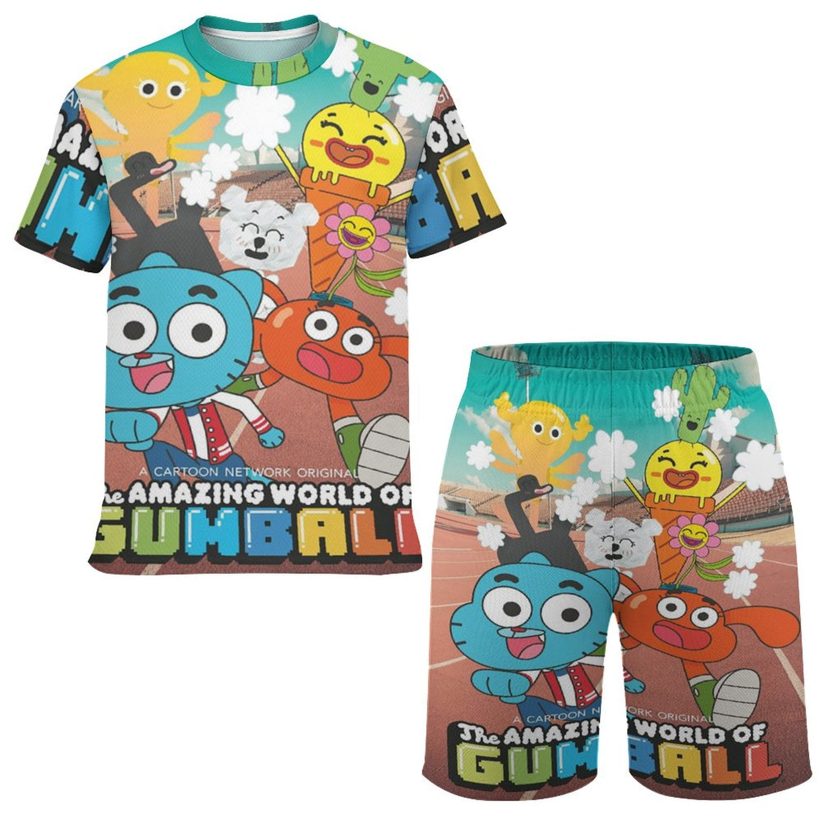 Amazing World of Gumball Boys Girls Short Sleeve Mesh T-Shirt And ...